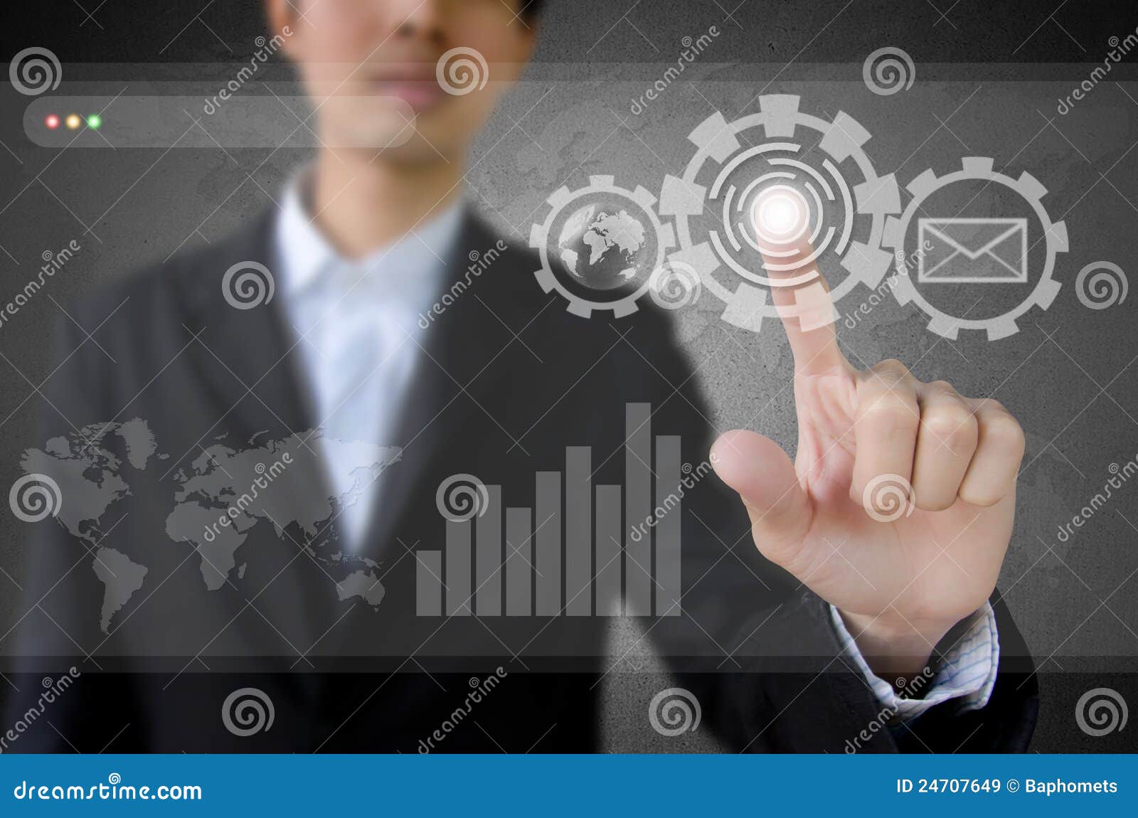 Businessman Working Modern Technology. Stock Image - Image of creative ...