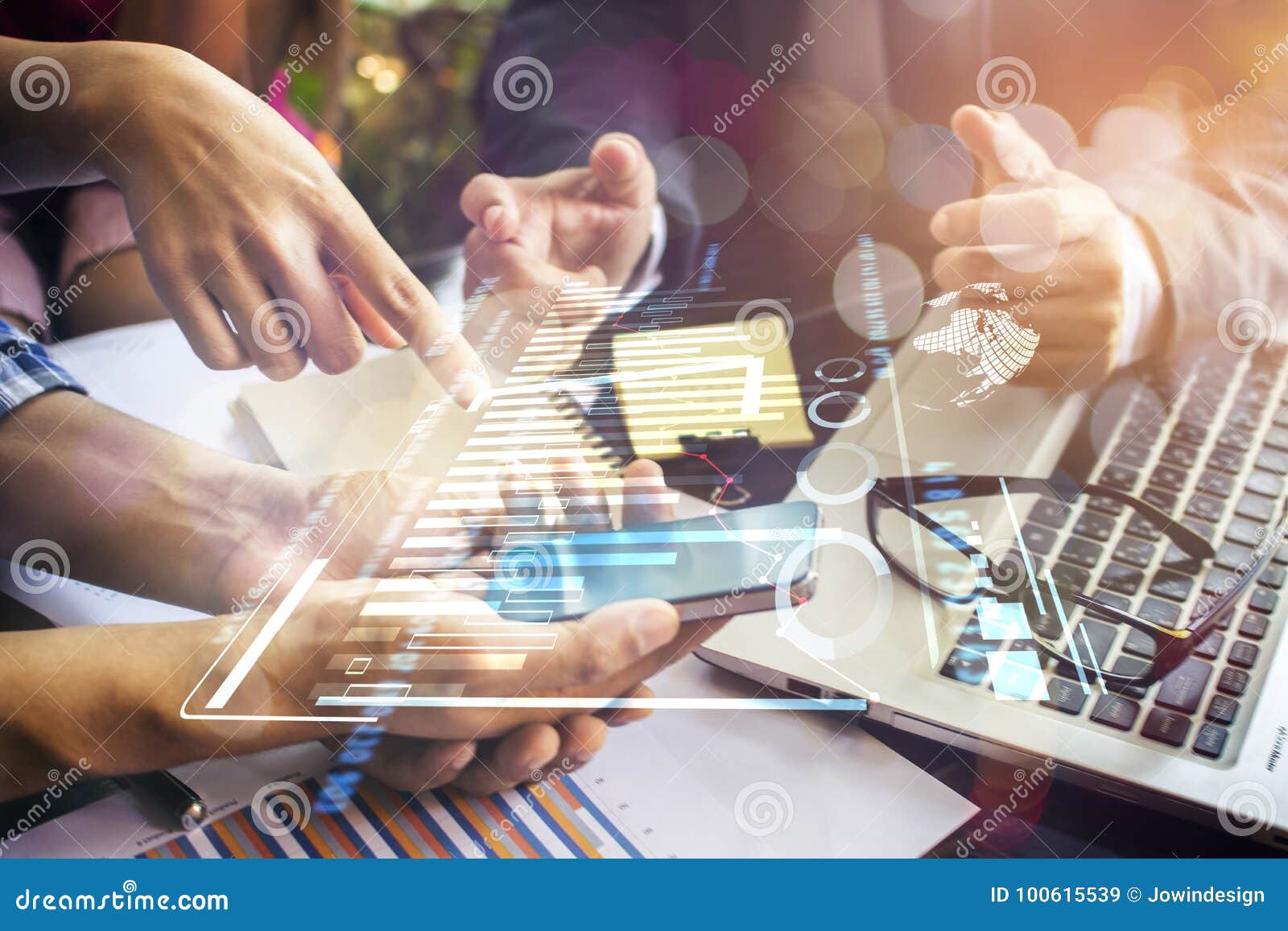 Business Working with Modern Technology Stock Image - Image of device ...