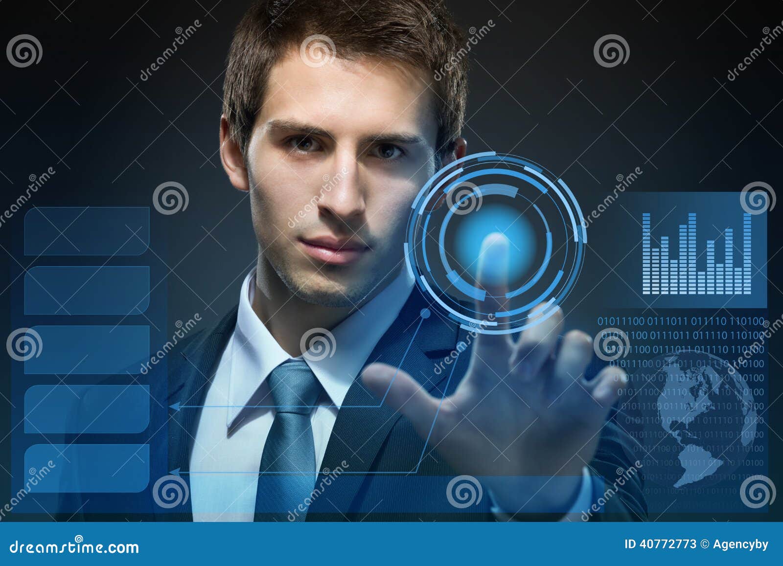 Businessman Working with Modern Virtual Technology Stock Image - Image ...