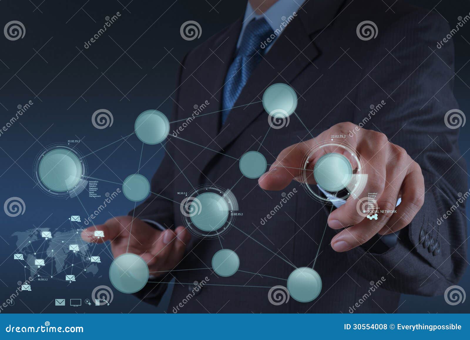 Businessman Working with New Modern Computer Show Stock Photo - Image ...