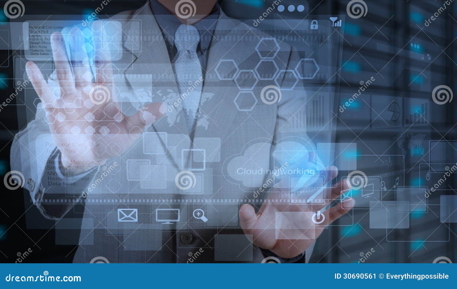 Businessman Working with New Technology As Concept Stock Image - Image ...