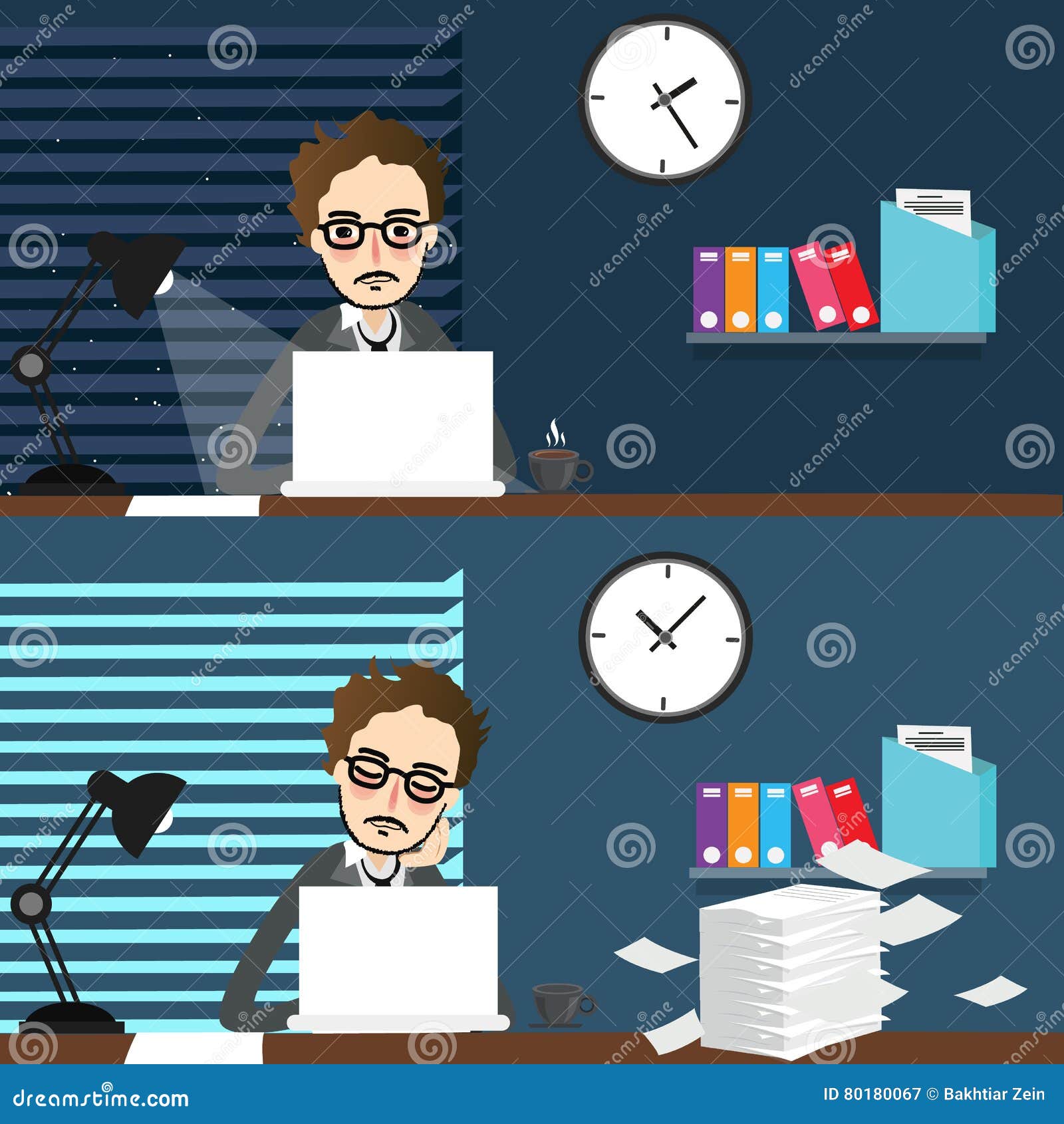 Time And Work On Scales Icon. Clock And Bag. Job And Time Balance On ...