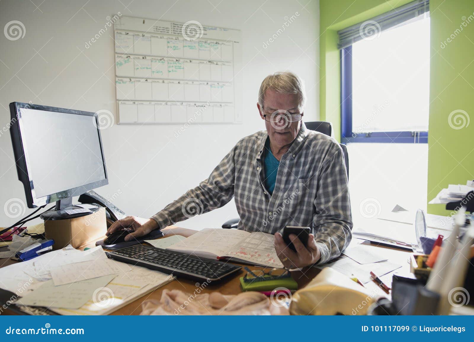 Senior Working from Home stock image. Image of senior - 101117099