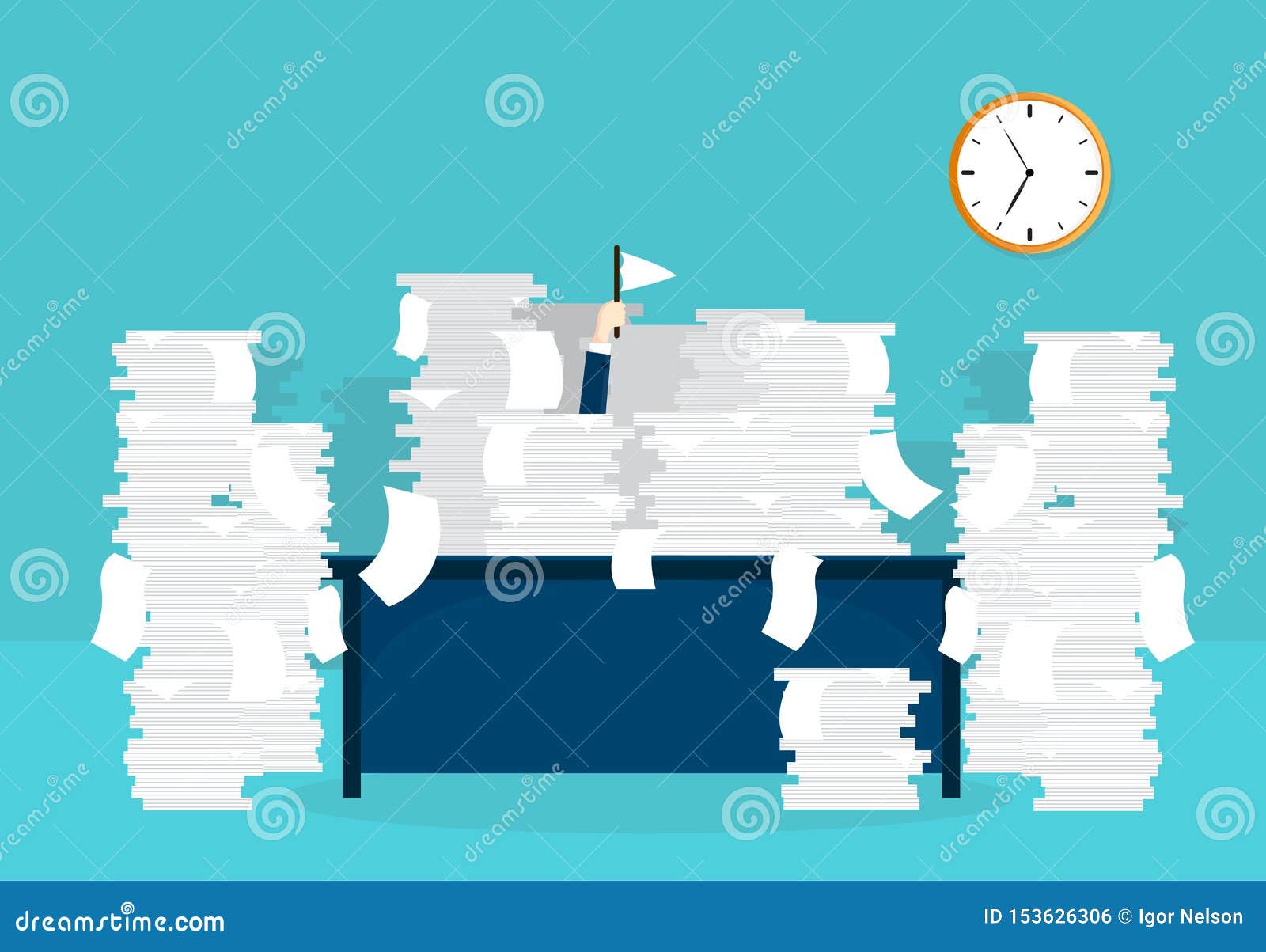 Businessman Working in the Office. a Lot of Paper Work. Important ...