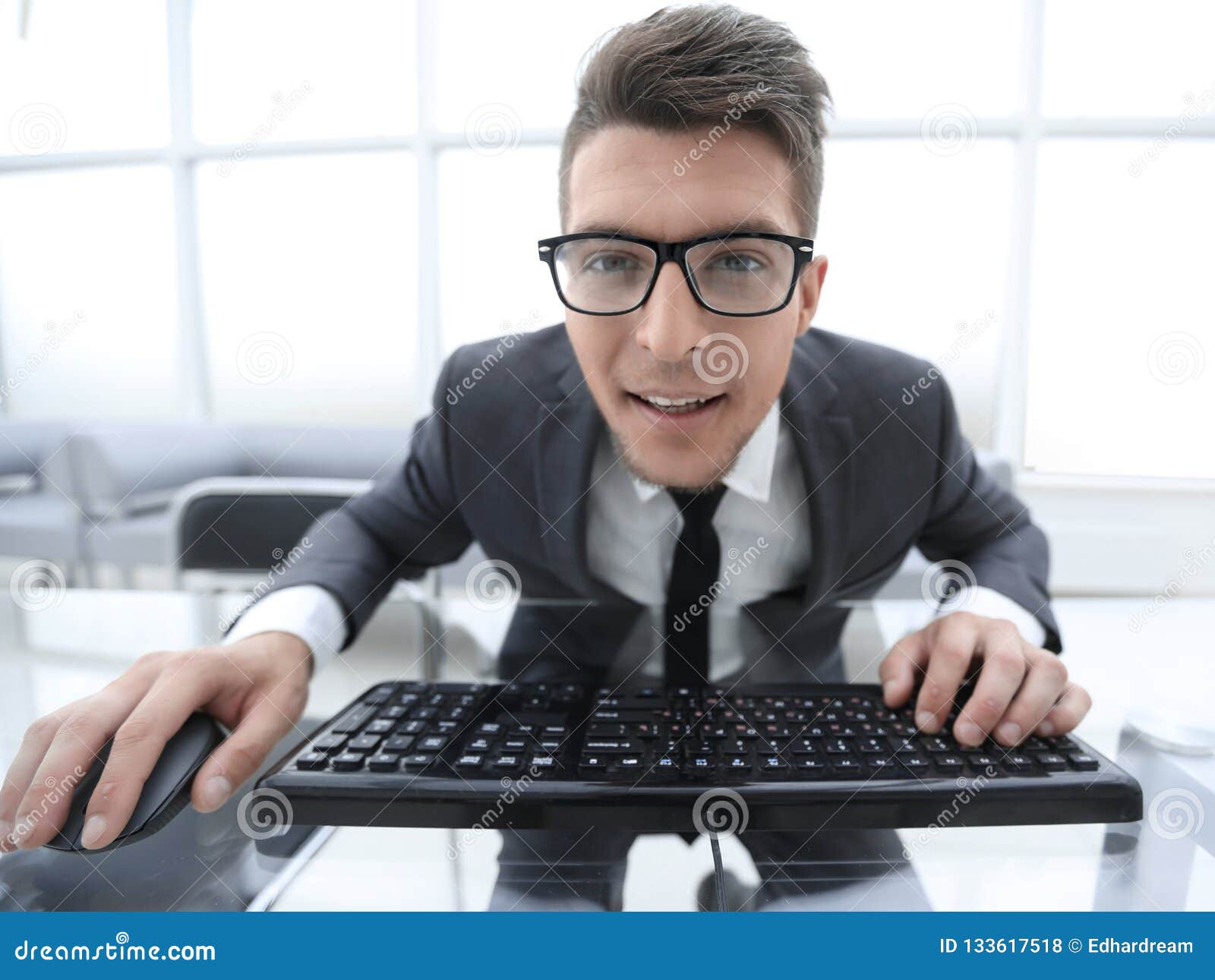 Crazy Looking Nerdy Man Typing on the Keyboard Stock Photo - Image of ... Crazy Looking Nerdy Man Typing on the Keyboard Stock Photo - Image of ...