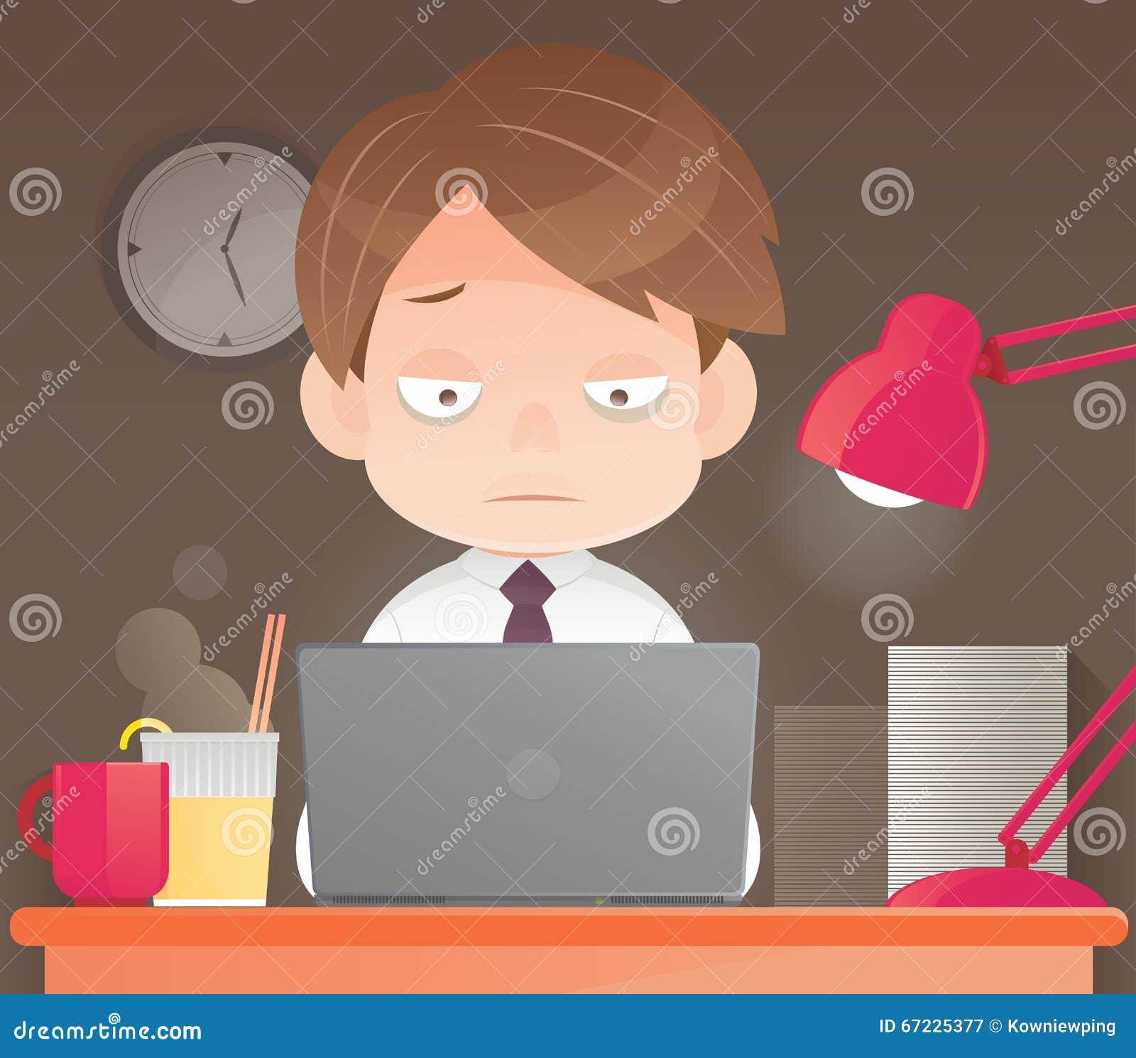 Overtime Or Backlog Cartoon Vector | CartoonDealer.com #110062881