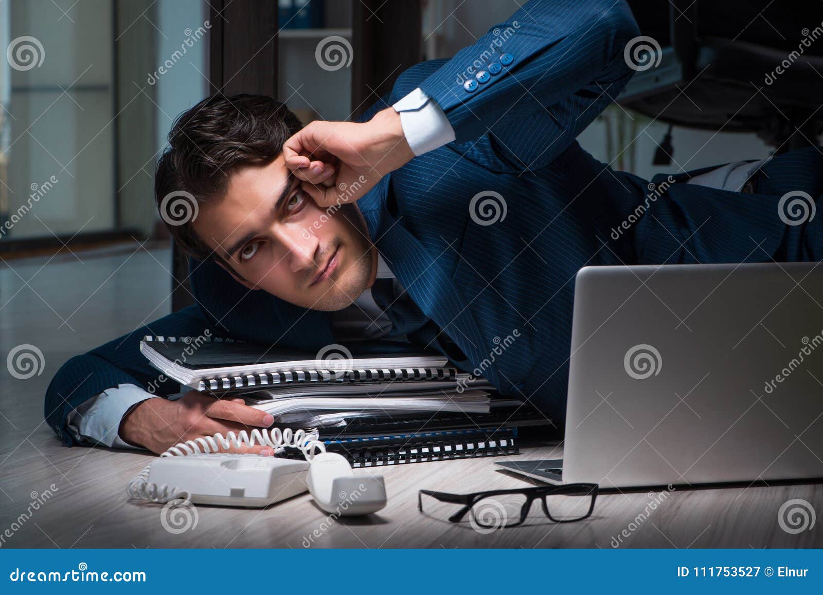 The Businessman Working Overtime Long Hours Late in Office Stock Image ... The Businessman Working Overtime Long Hours Late in Office Stock Image ...