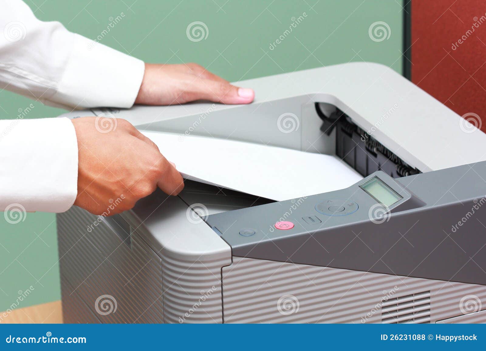 Businessman Working with Printer Stock Photo - Image of empty, copying ...