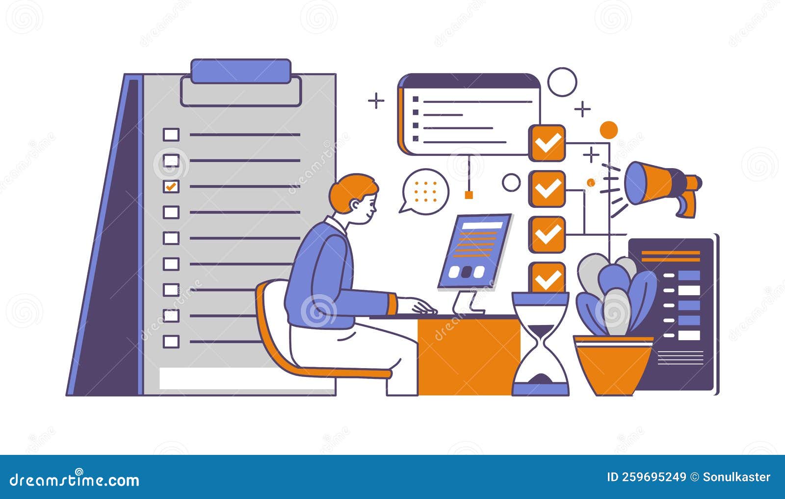 Businessman Working on Project, Boss or Director Stock Vector ...