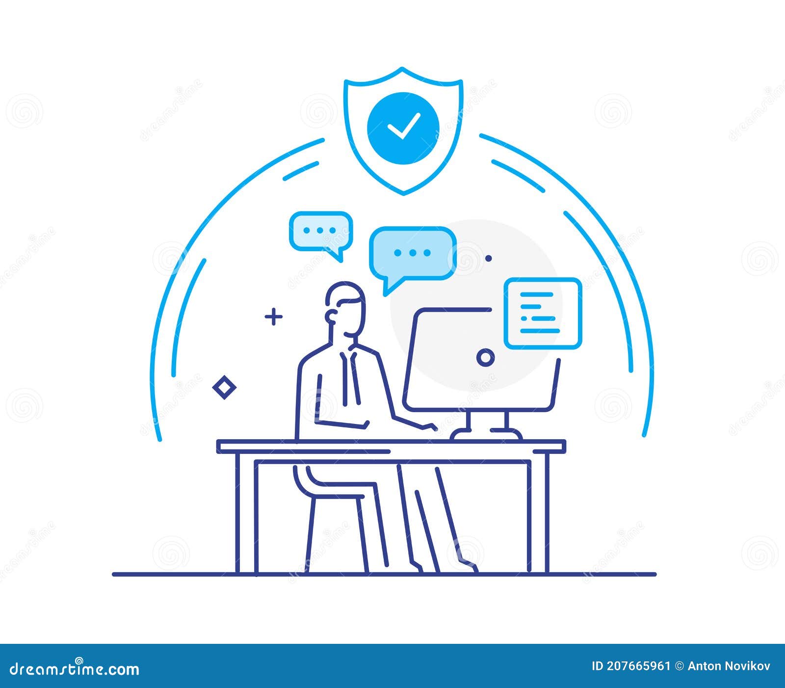 Businessman Working Remotely, Isolation, Quarantine, Covid. Workflow ...