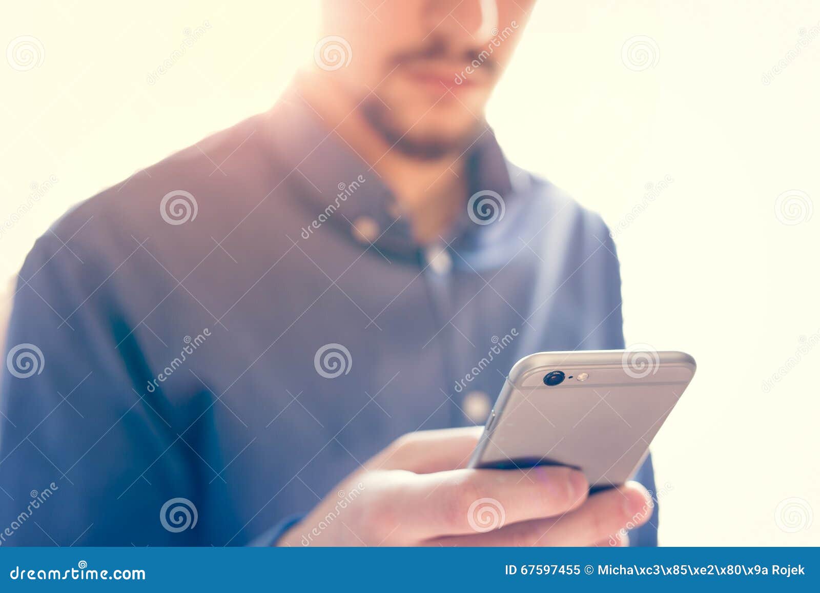 Businessman Working on the Smartphone. Stock Image - Image of male ...