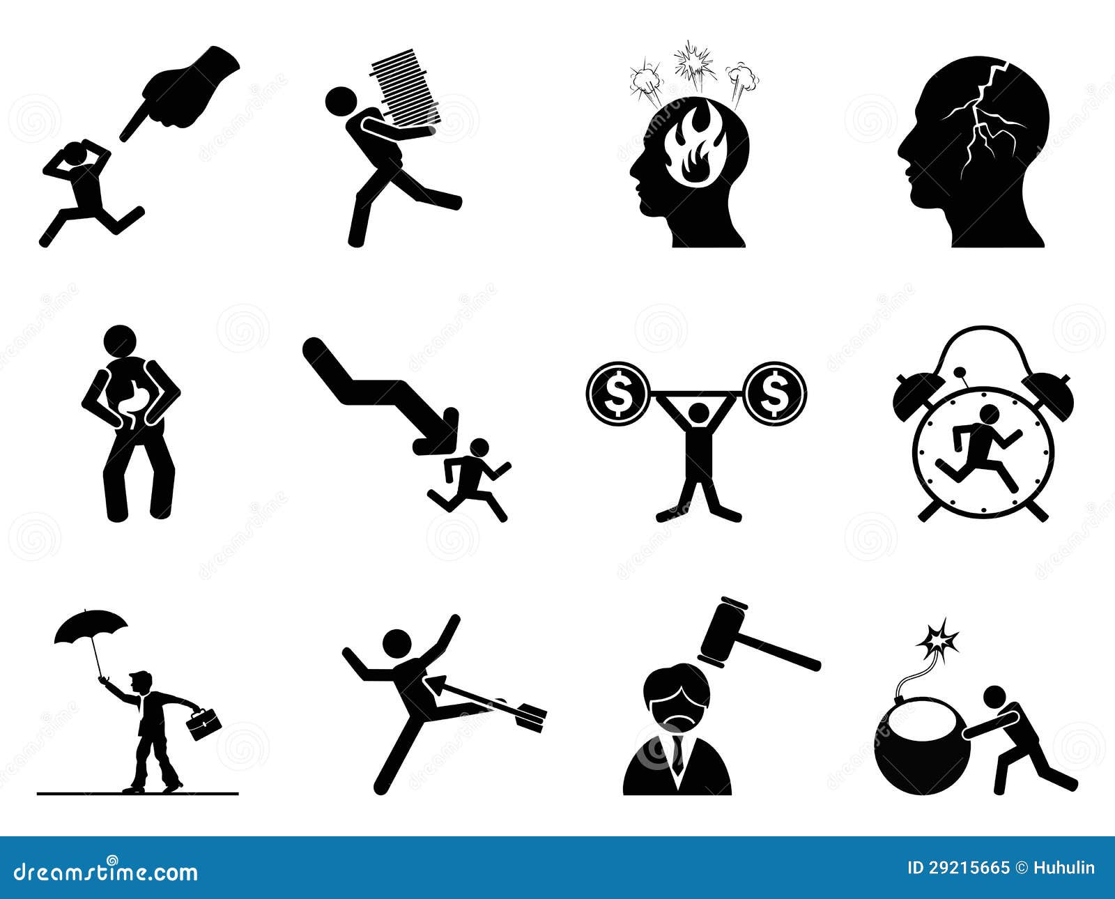 Businessman Working Stressed Icon Stock Vector - Illustration of hammer ...