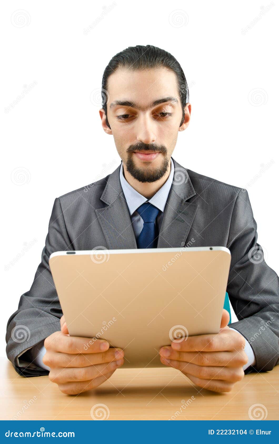 Businessman Working on Tablet Stock Photo - Image of concerned ...