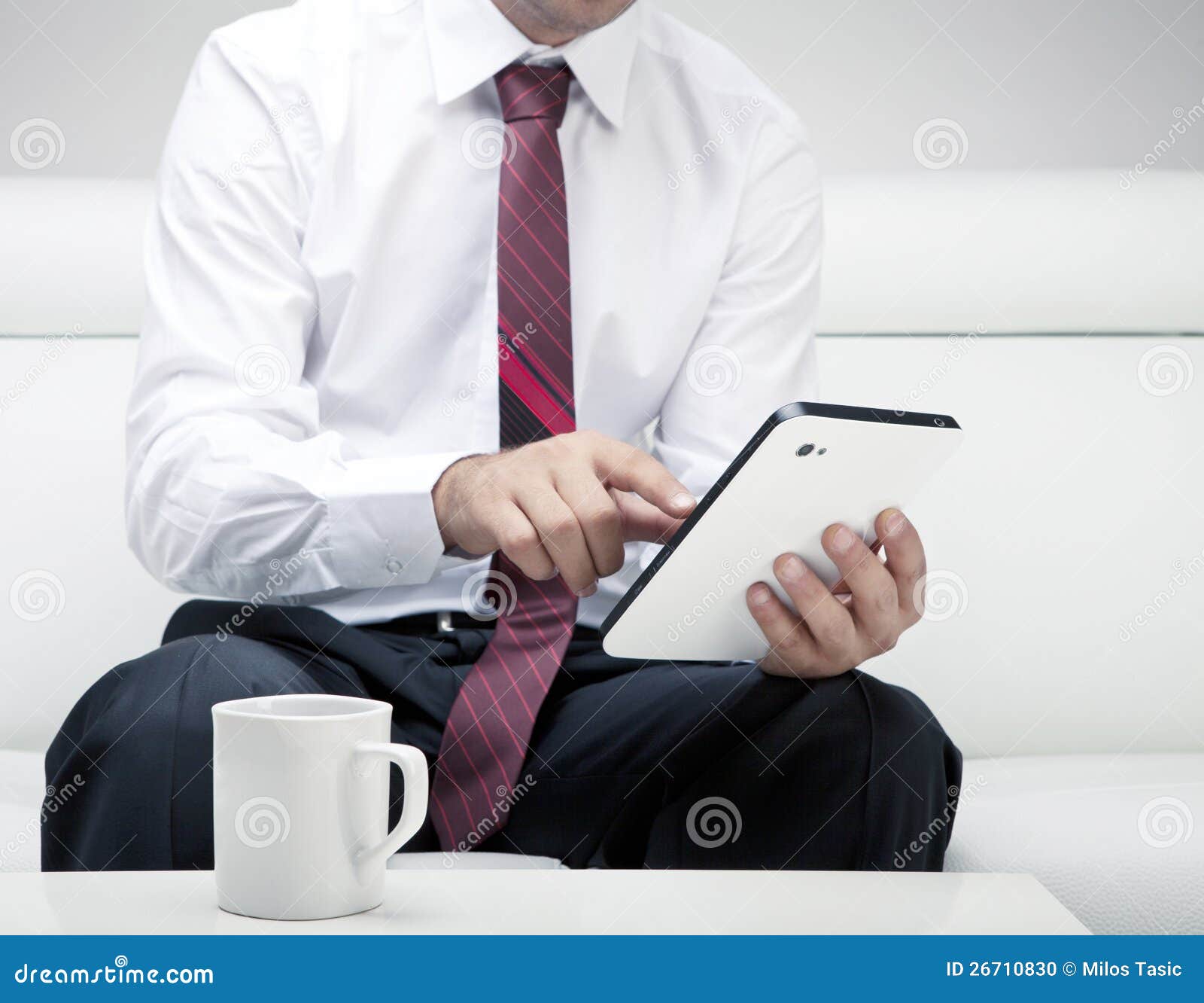Businessman Working on Tablet Stock Photo - Image of laptop, male: 26710830