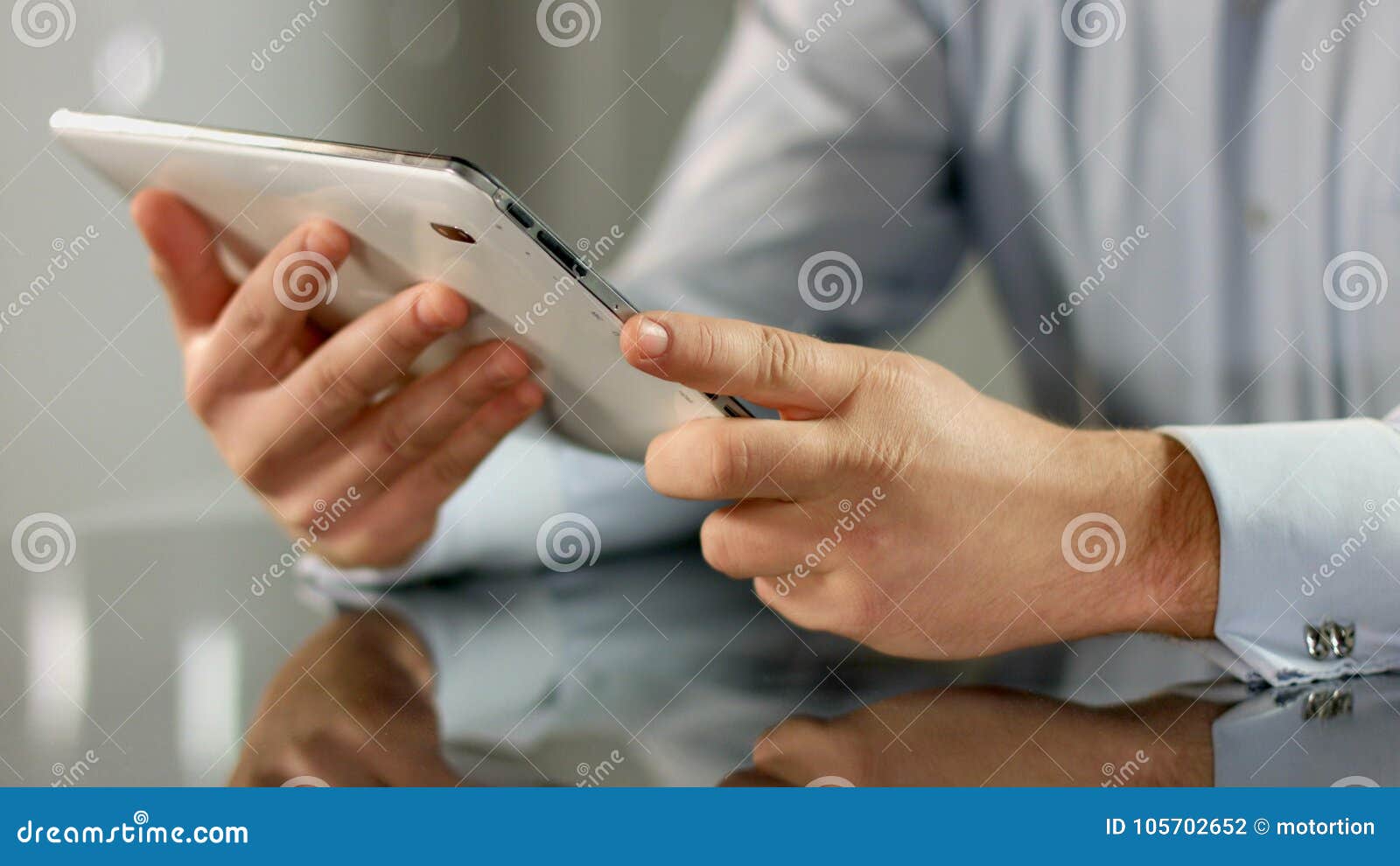 Businessman Working on Tablet PC, Using Mobile App, Technology in ...