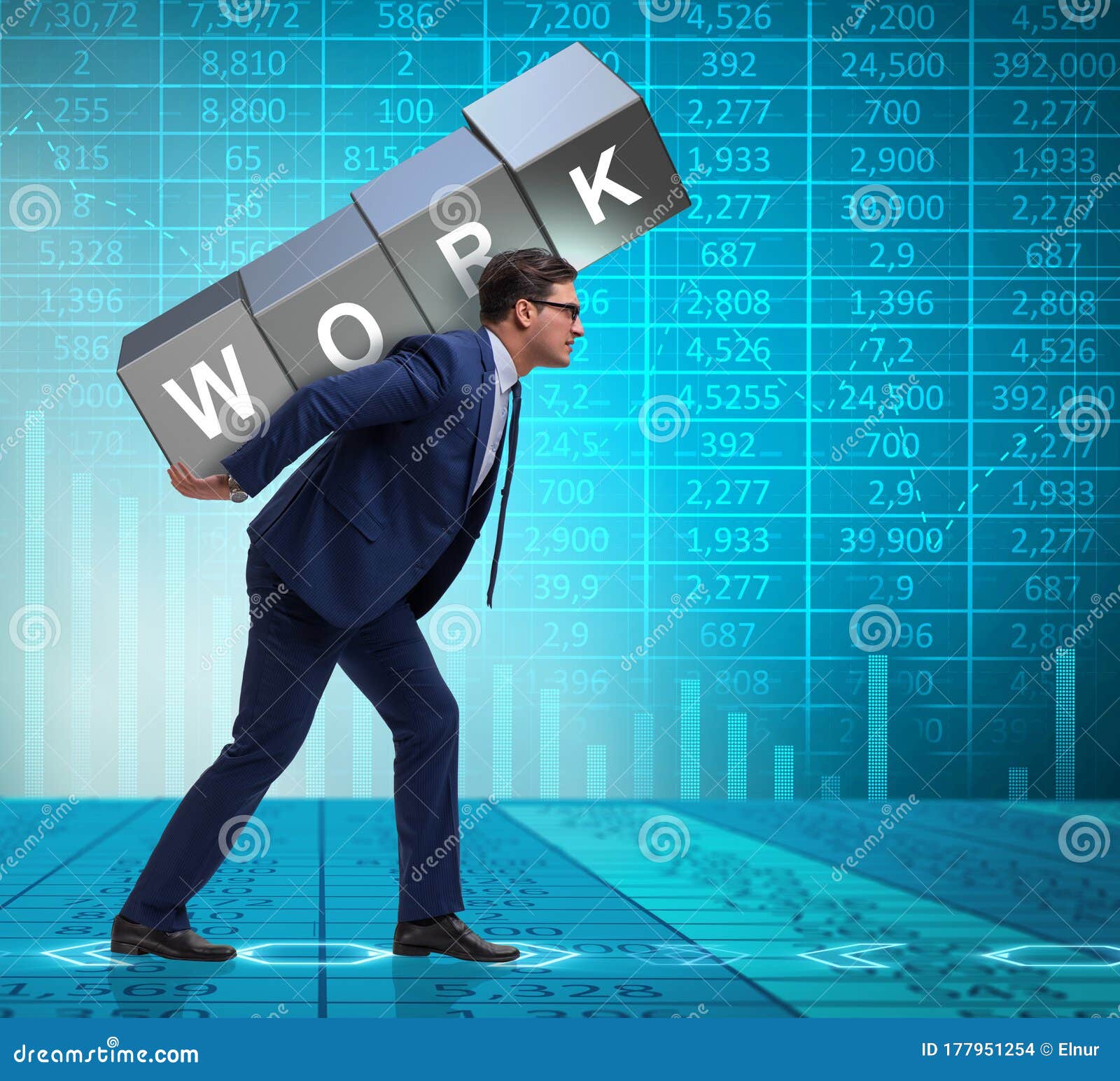 Businessman Working Too Hard in Business Concept Stock Photo - Image of ...