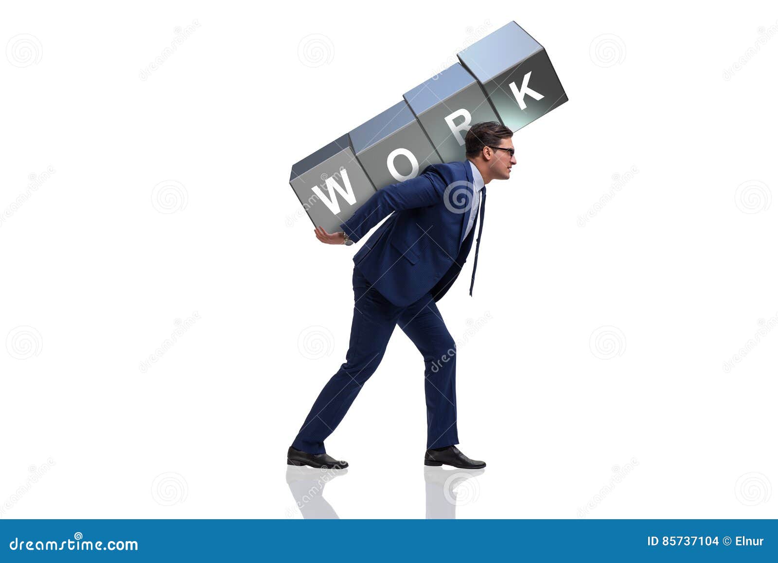 The Businessman Working Too Hard in Business Concept Stock Photo ...