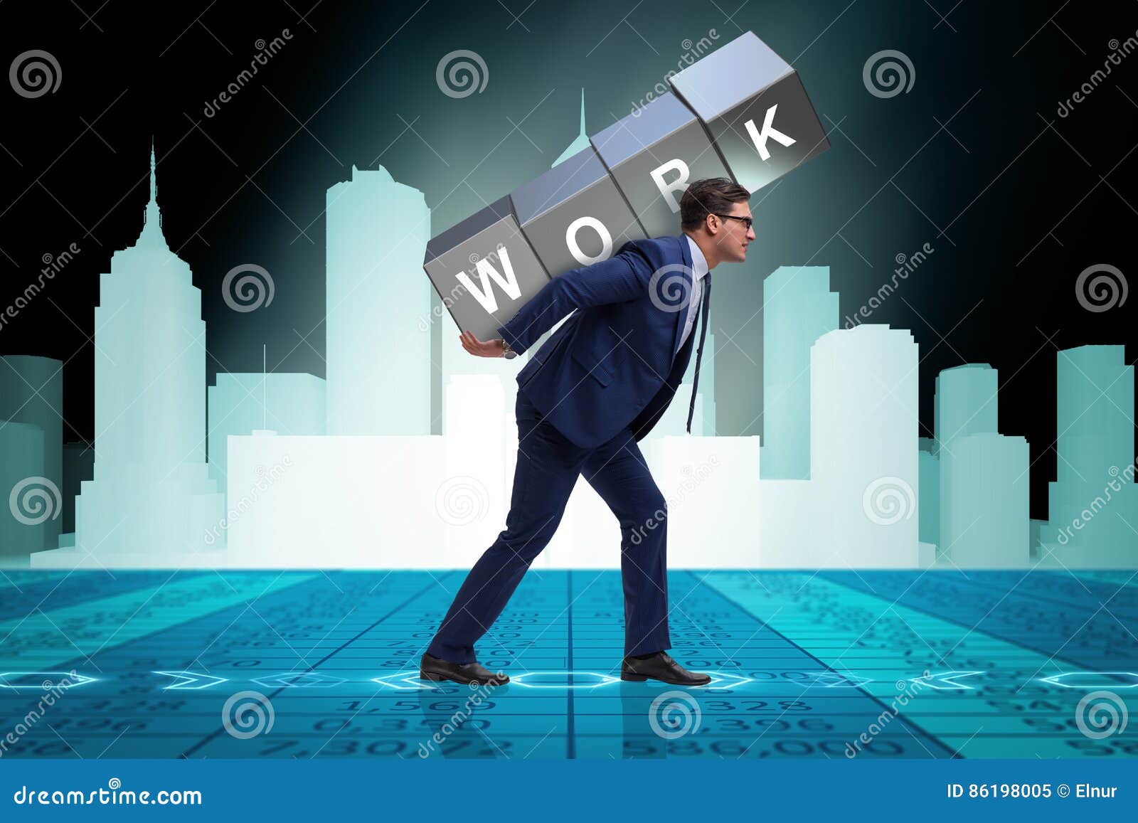 The Businessman Working Too Hard in Business Concept Stock Image ...