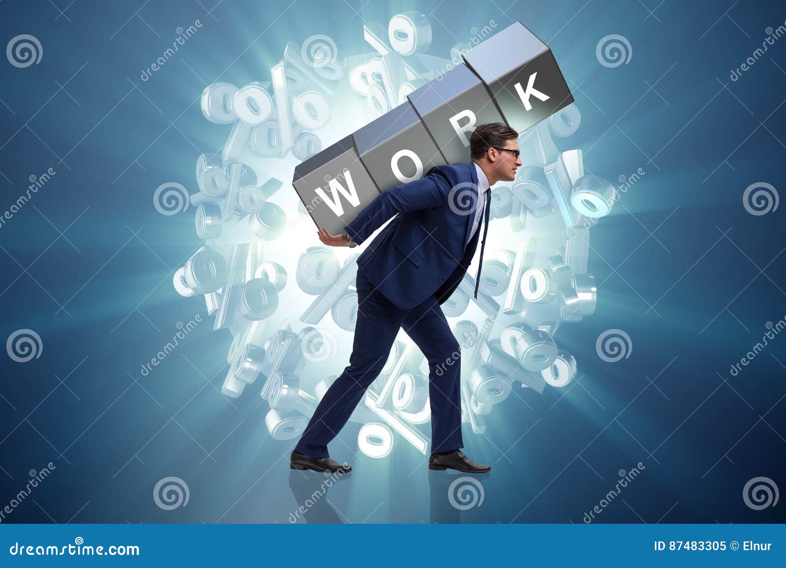 The Businessman Working Too Hard in Business Concept Stock Illustration ...