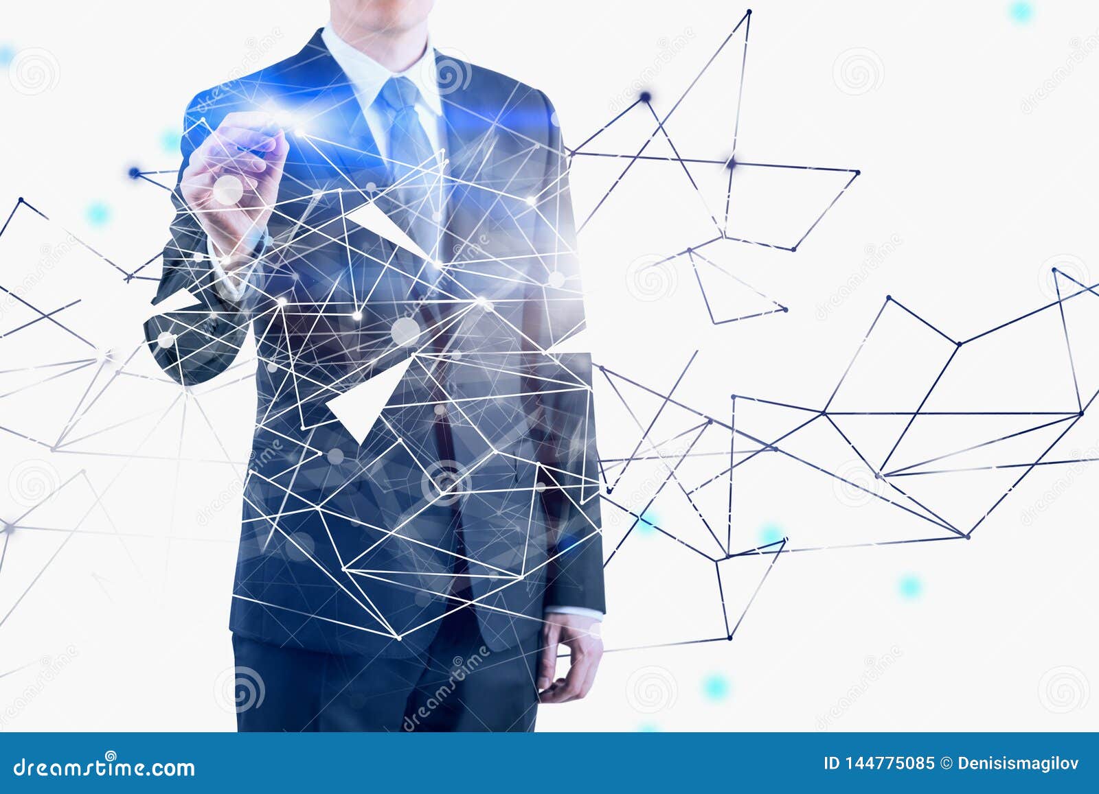 Businessman Working with Virtual Interface Stock Image - Image of ...