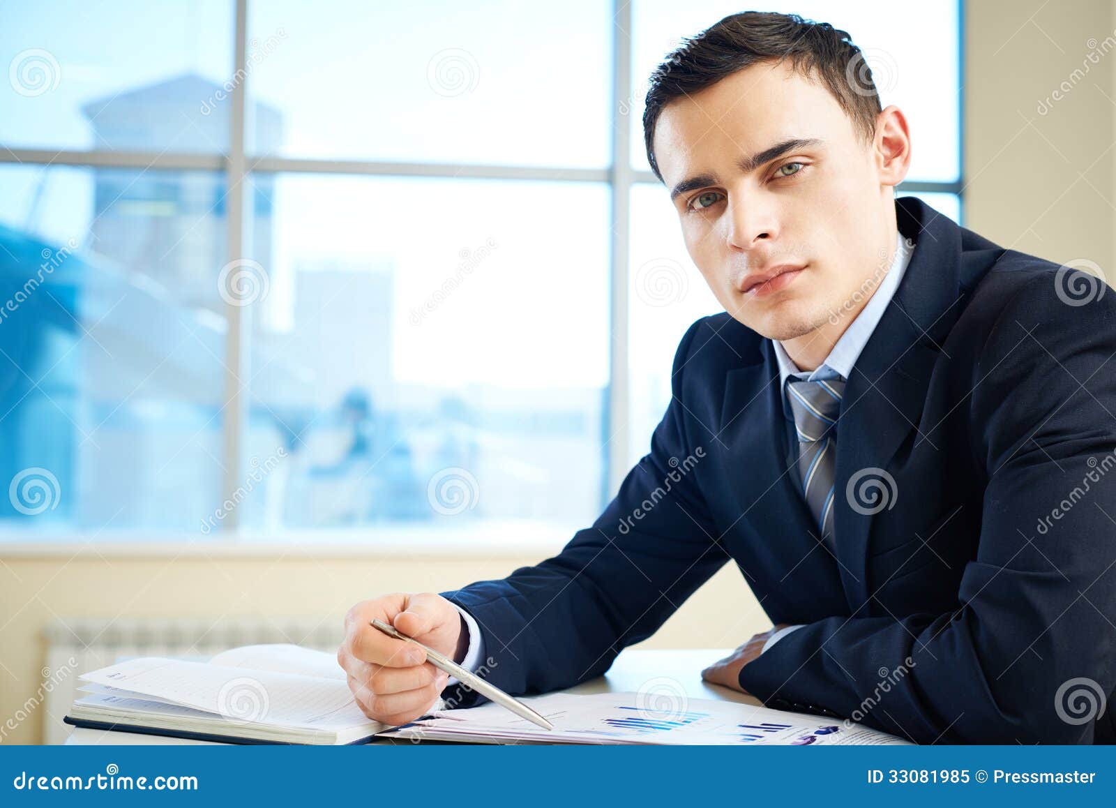 Businessman at workplace stock image. Image of lifestyle - 33081985