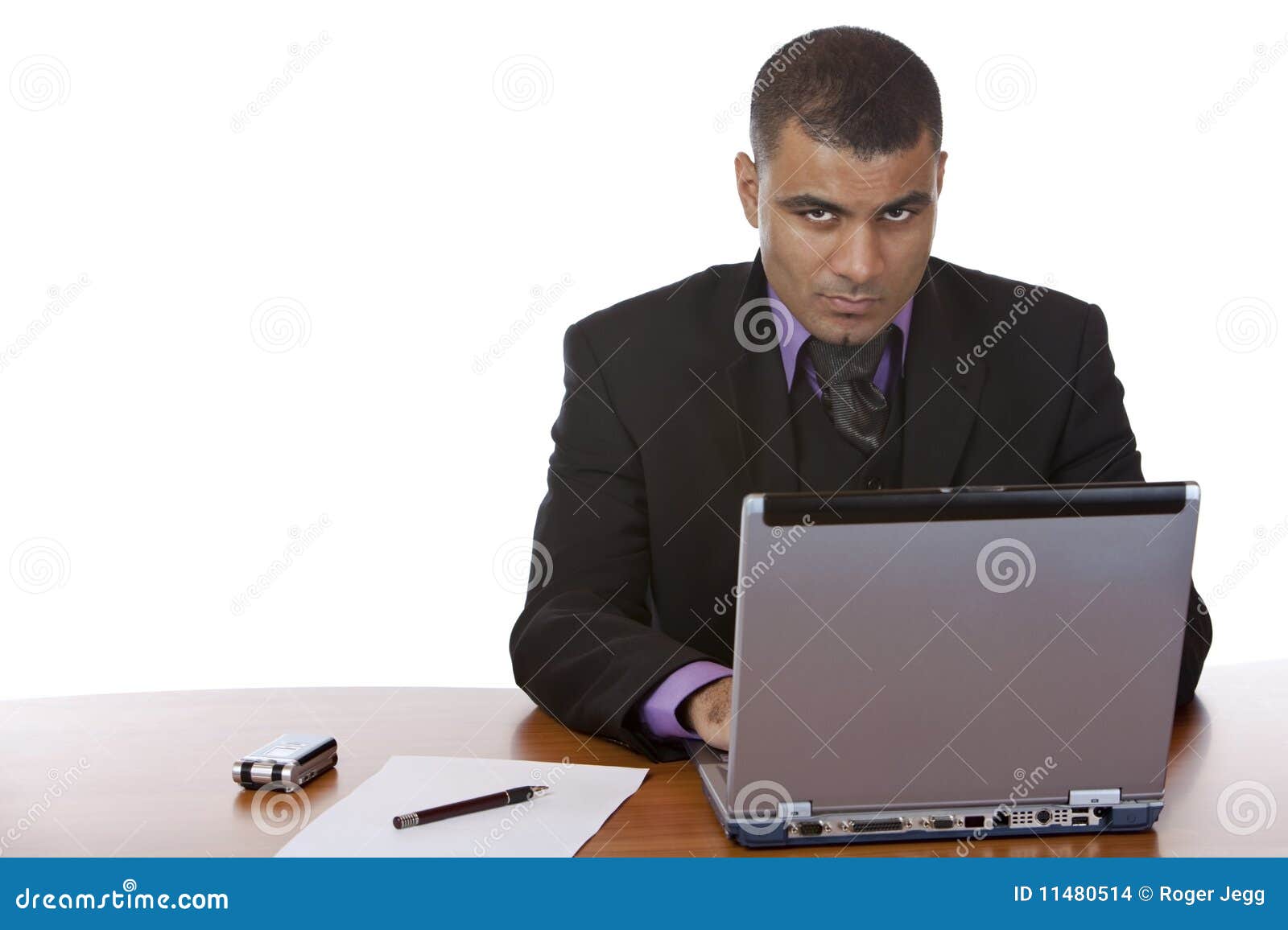 Businessman Works on Laptop in Office Stock Photo - Image of beautiful ...