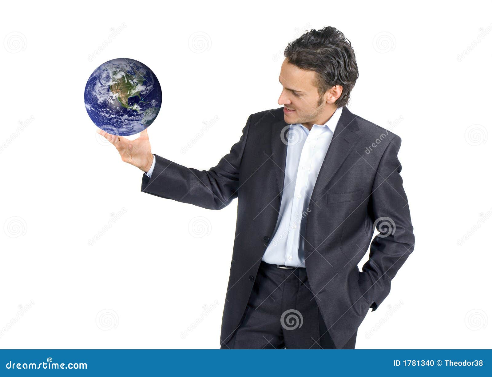 Businessman and world stock photo. Image of suit, boss - 1781340
