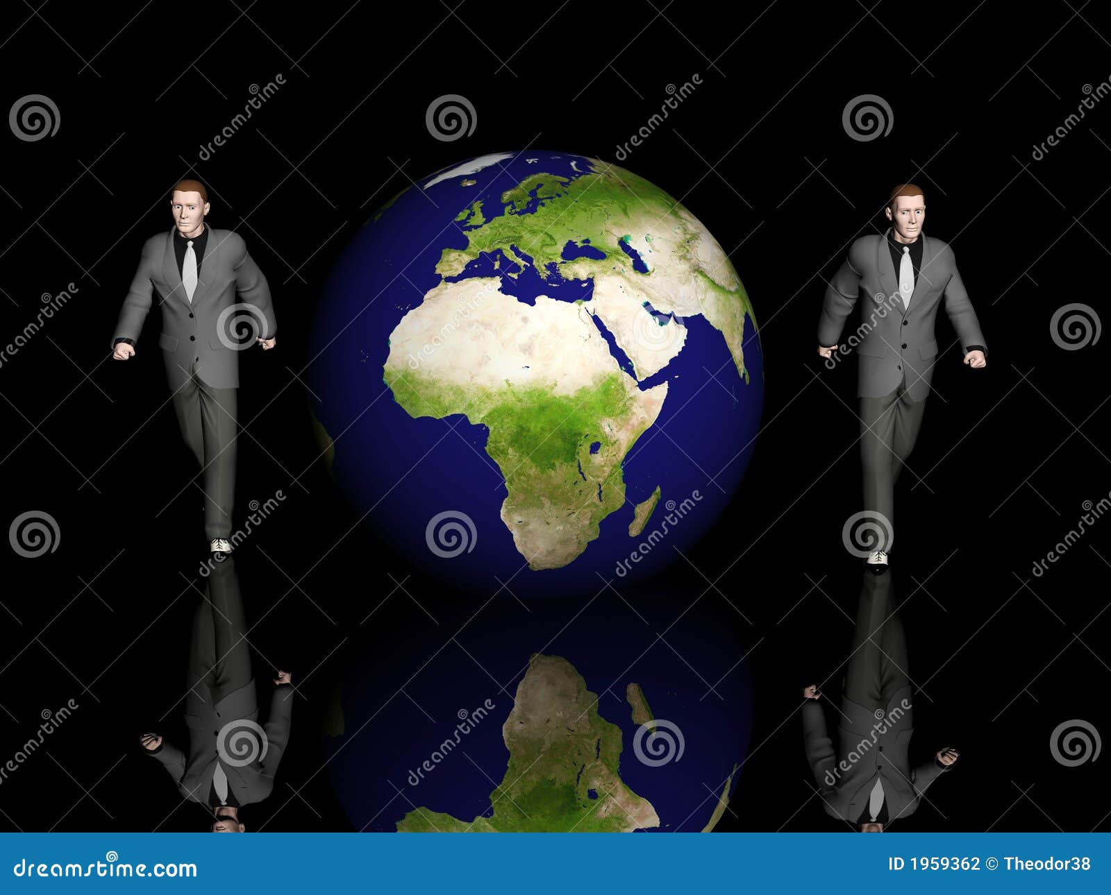 Businessman and world stock illustration. Illustration of ship - 1959362