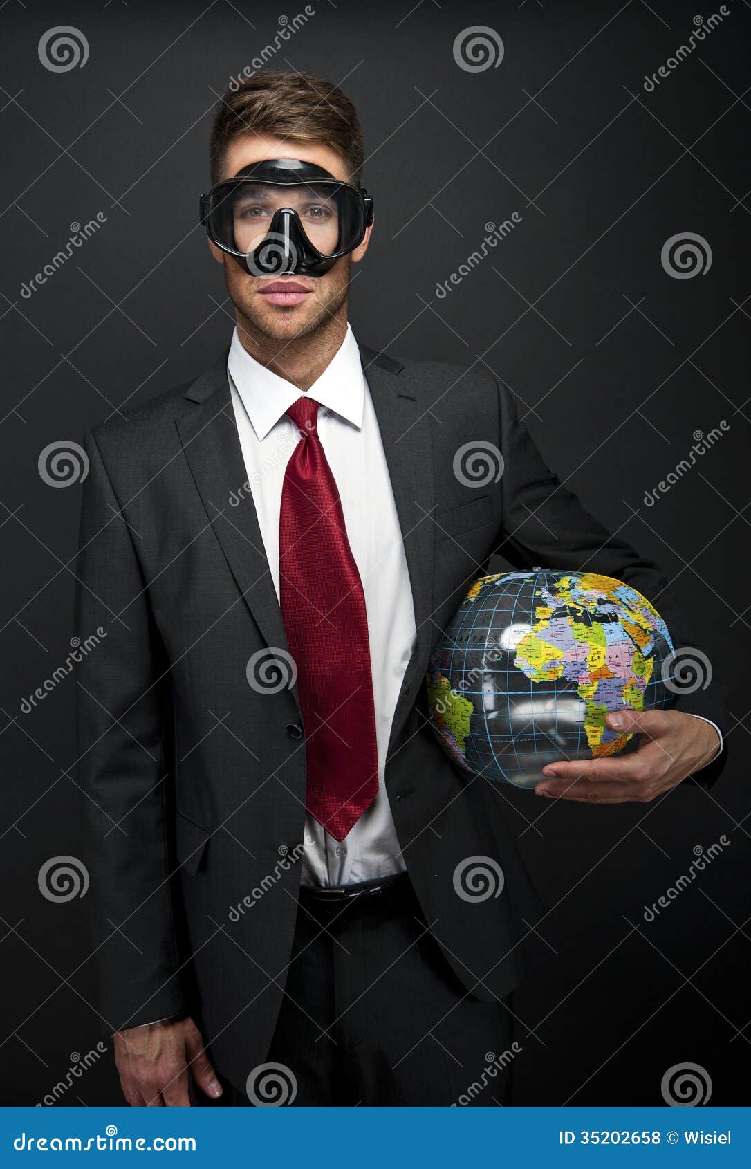 Businessman with World Globe Stock Photo - Image of globes, businesses ...