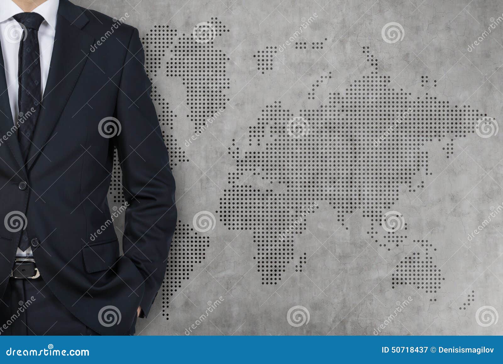 Businessman and world map stock image. Image of idea - 50718437