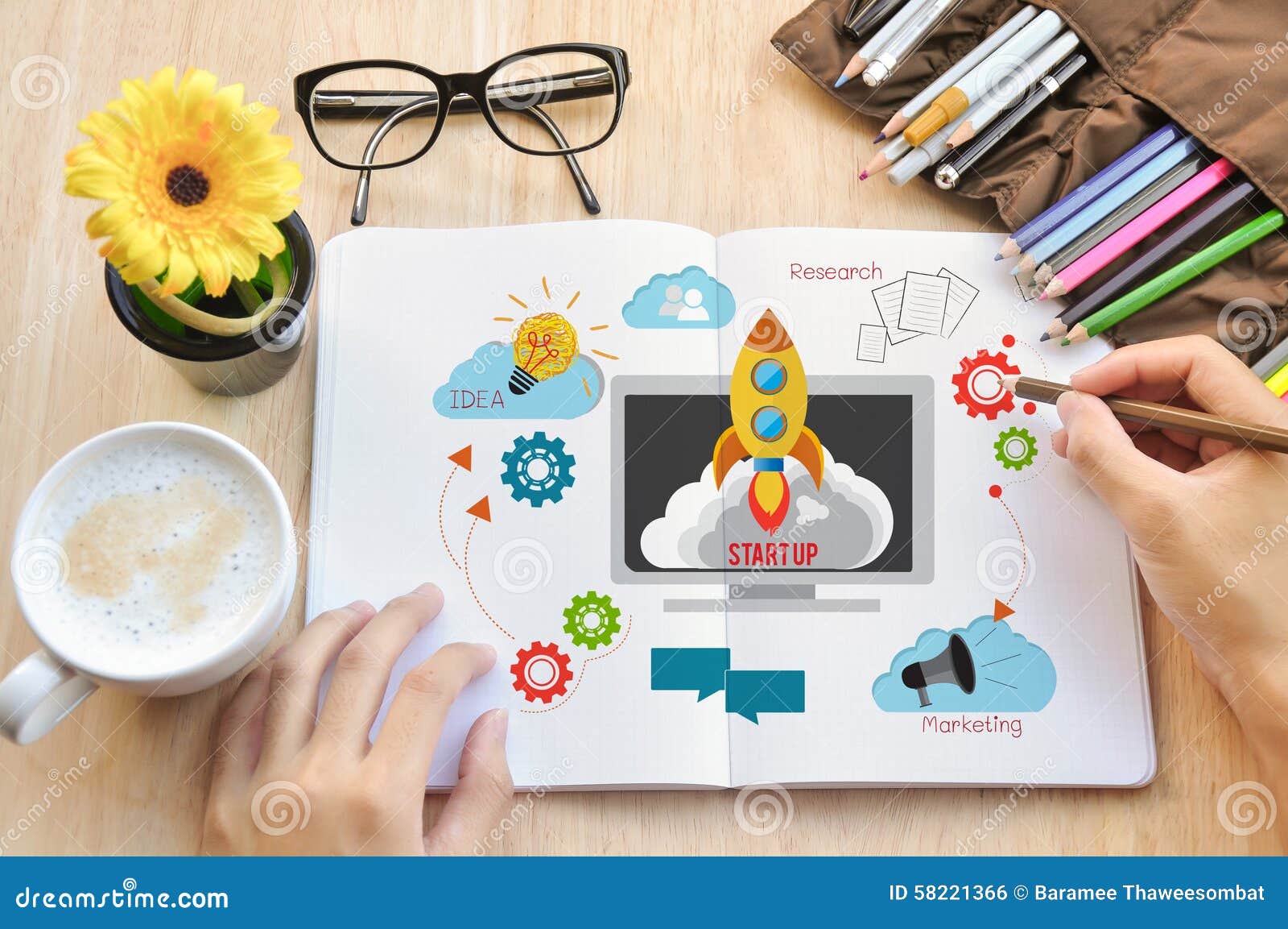 Businessman Write Plan Start Up in Notebook. Stock Photo - Image of ...