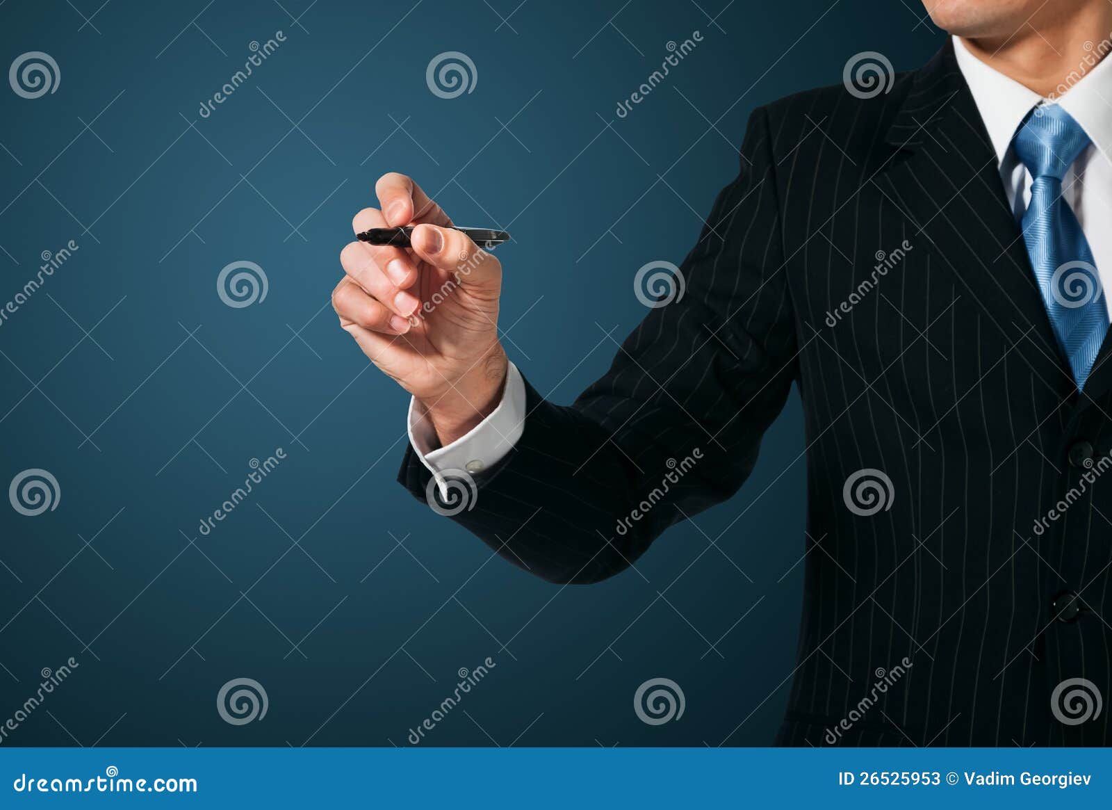 Businessman writing stock image. Image of blue, beautiful - 26525953