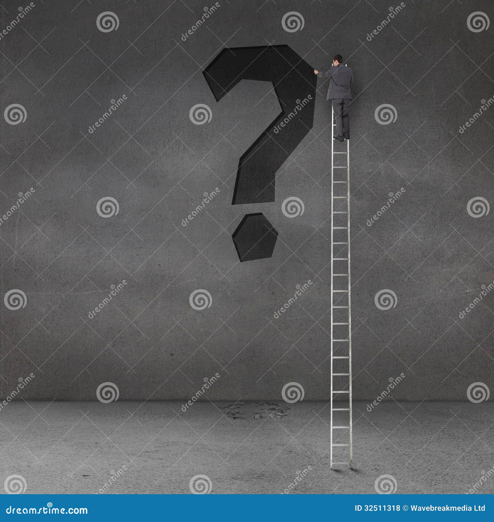 Businessman Writing a Black Question Mark Stock Illustration ...