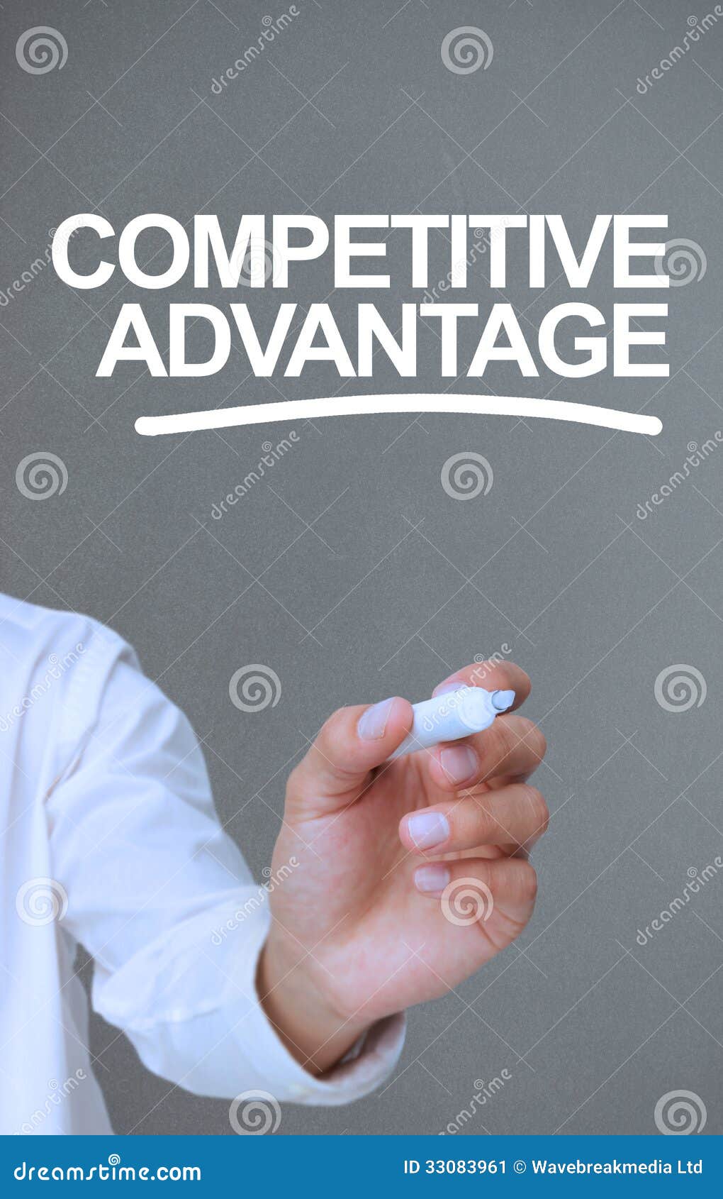 Businessman Writing Competitive Advantage with a Marker Stock Image ...