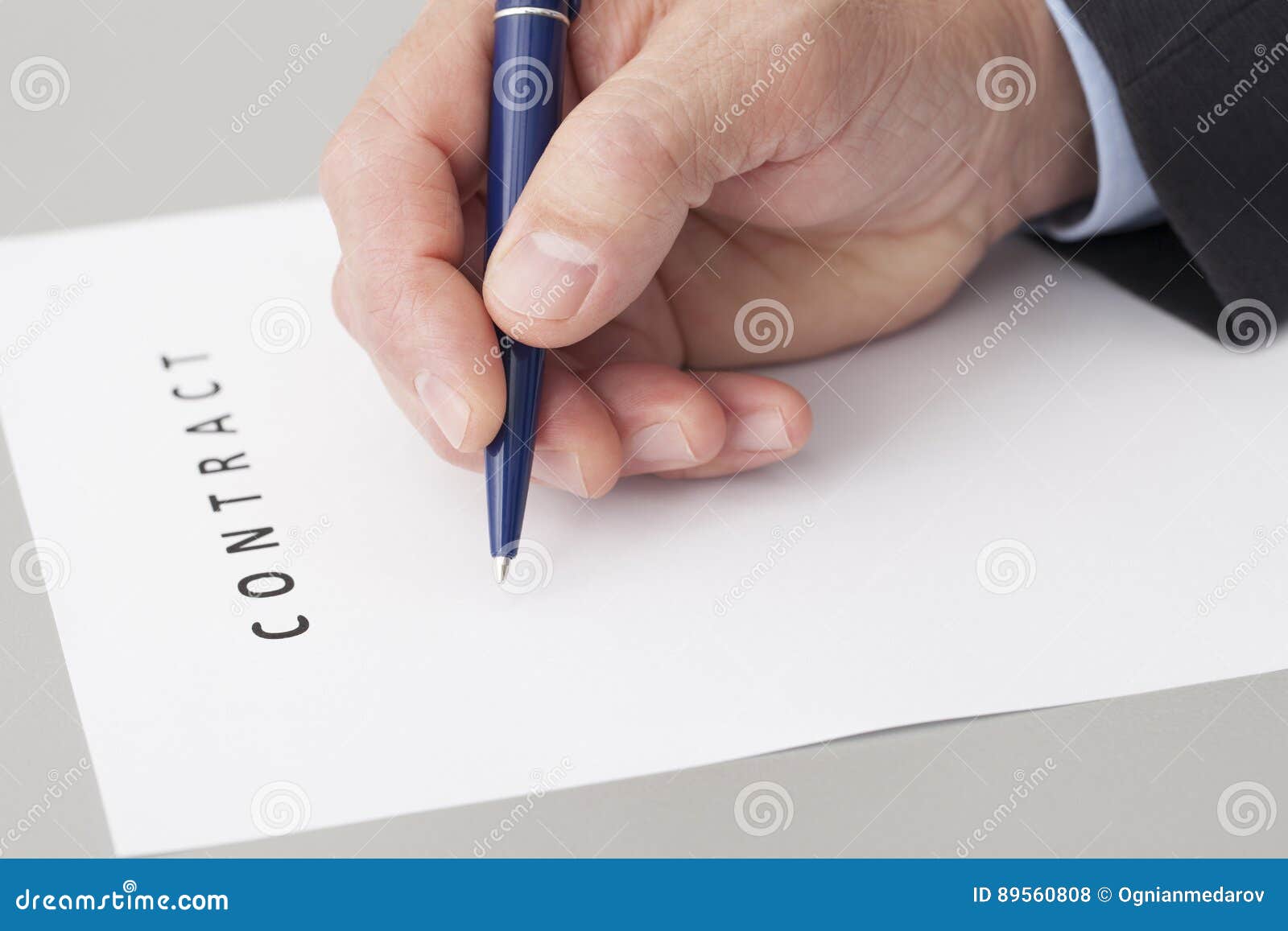 Businessman Writing a Contract Stock Photo - Image of signing, creating ...
