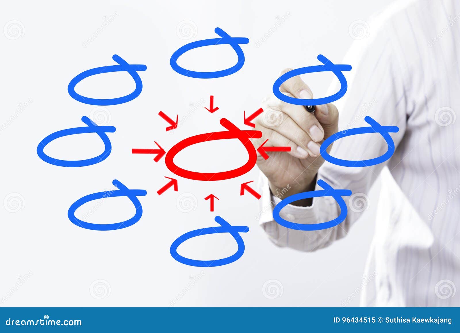 Businessman Writing Diagram of Centralization Stock Image - Image of ...