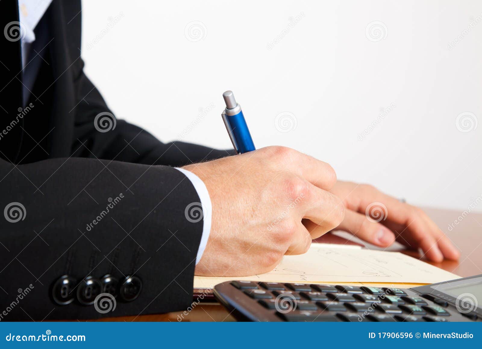 Businessman Writing Document Stock Photo - Image of agreement, report ...