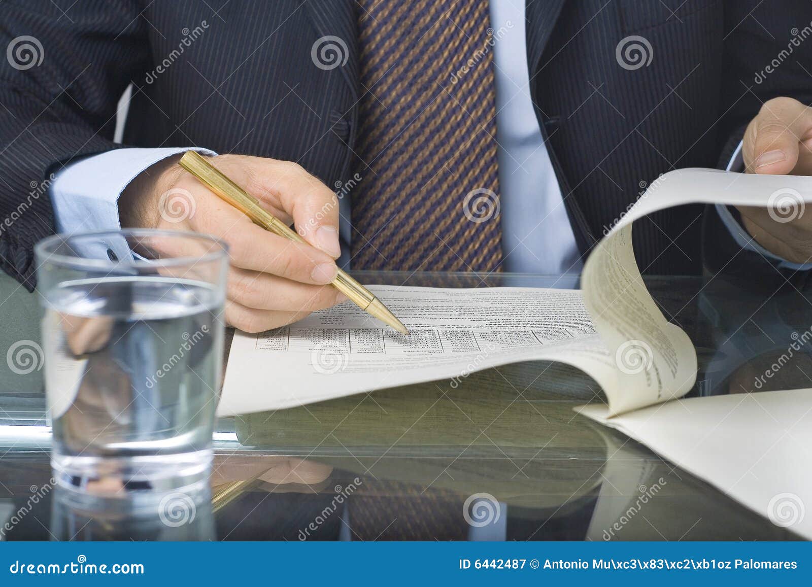 Businessman Writing in a Document Stock Image - Image of discussion ...