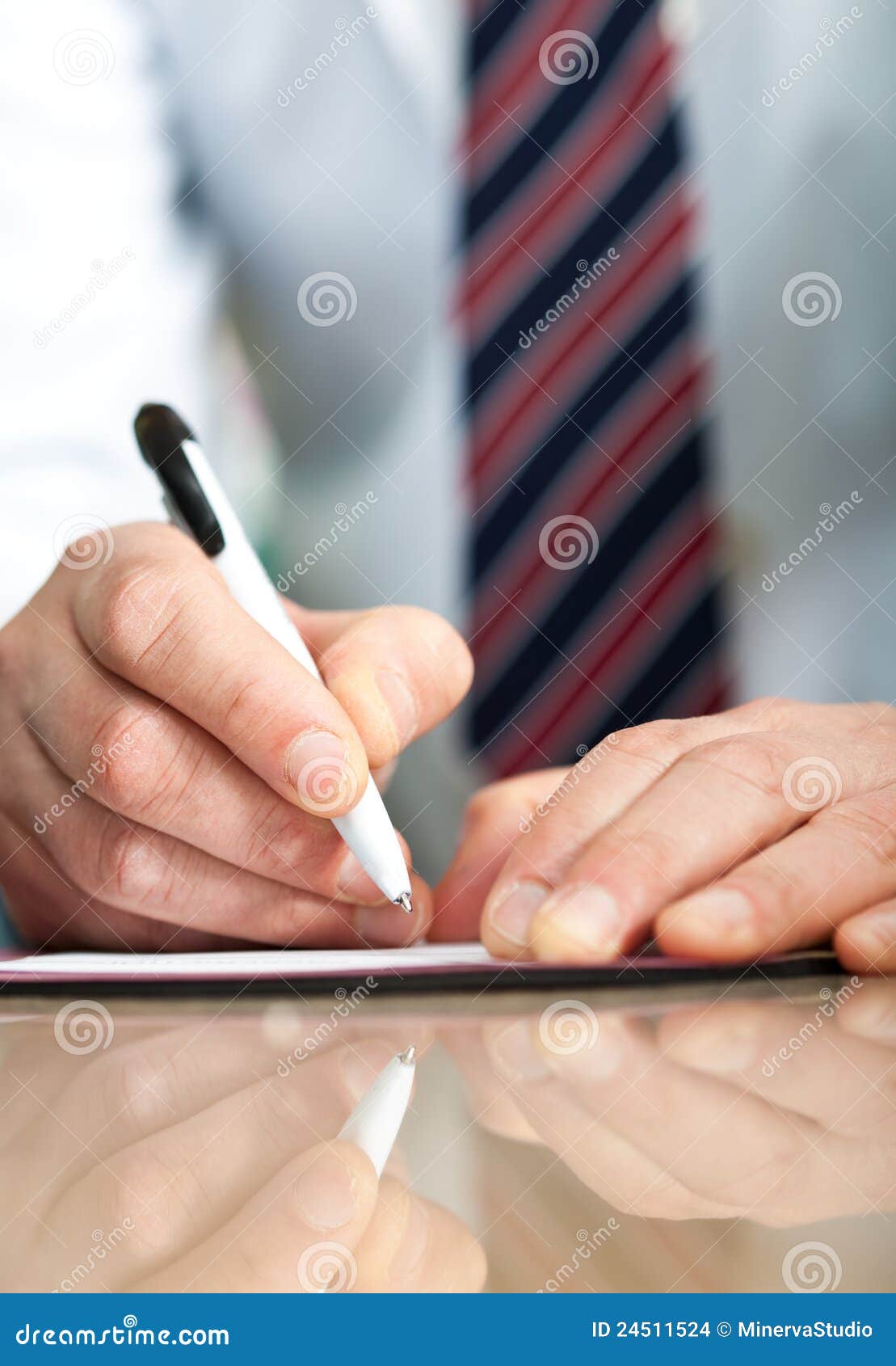 Businessman Writing Documents Stock Photo - Image of person, write ...