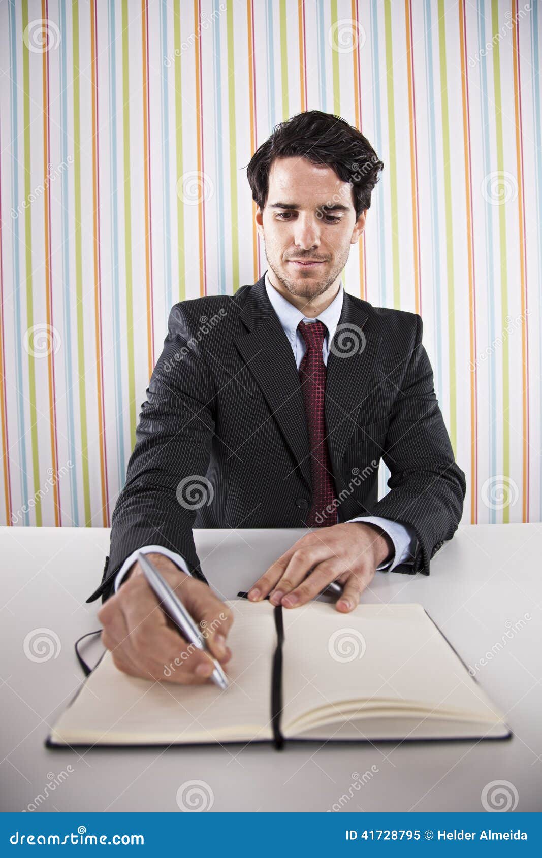 Businessman writing stock image. Image of notes, desk - 41728795