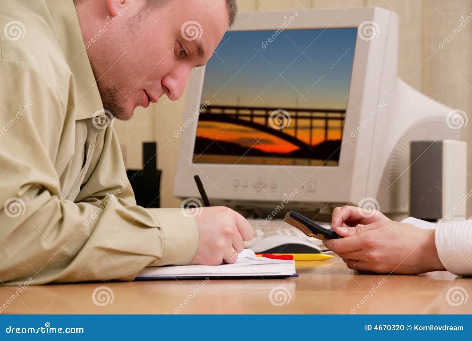 Businessman Writing Down Notes Stock Photo - Image of portrait ...