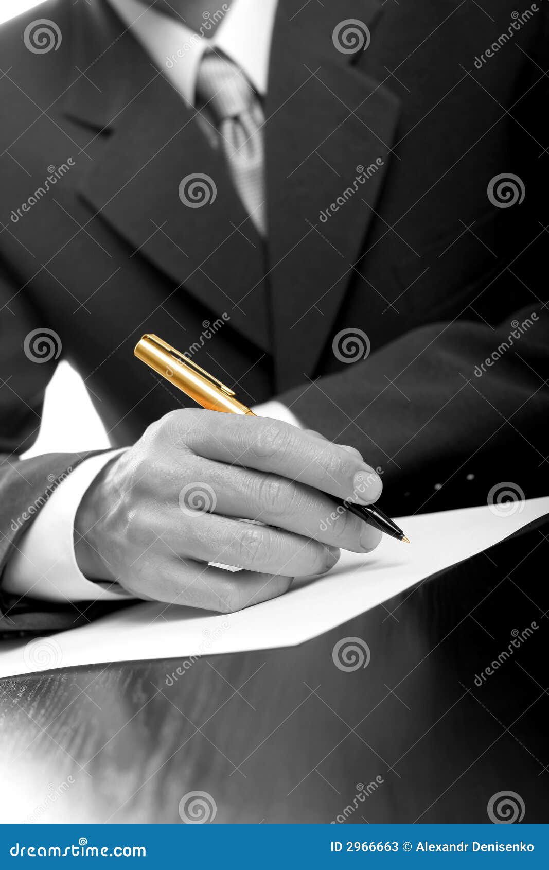 Businessman Writing on a Form. Stock Image - Image of successful ...