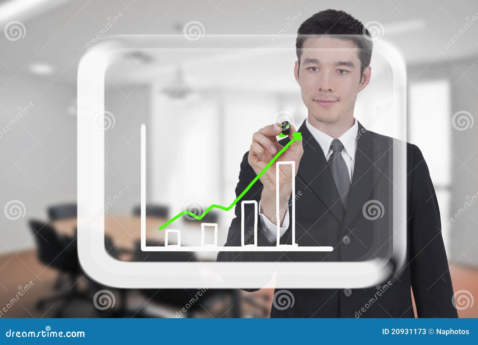 Businessman writing graph stock image. Image of innovative - 20931173