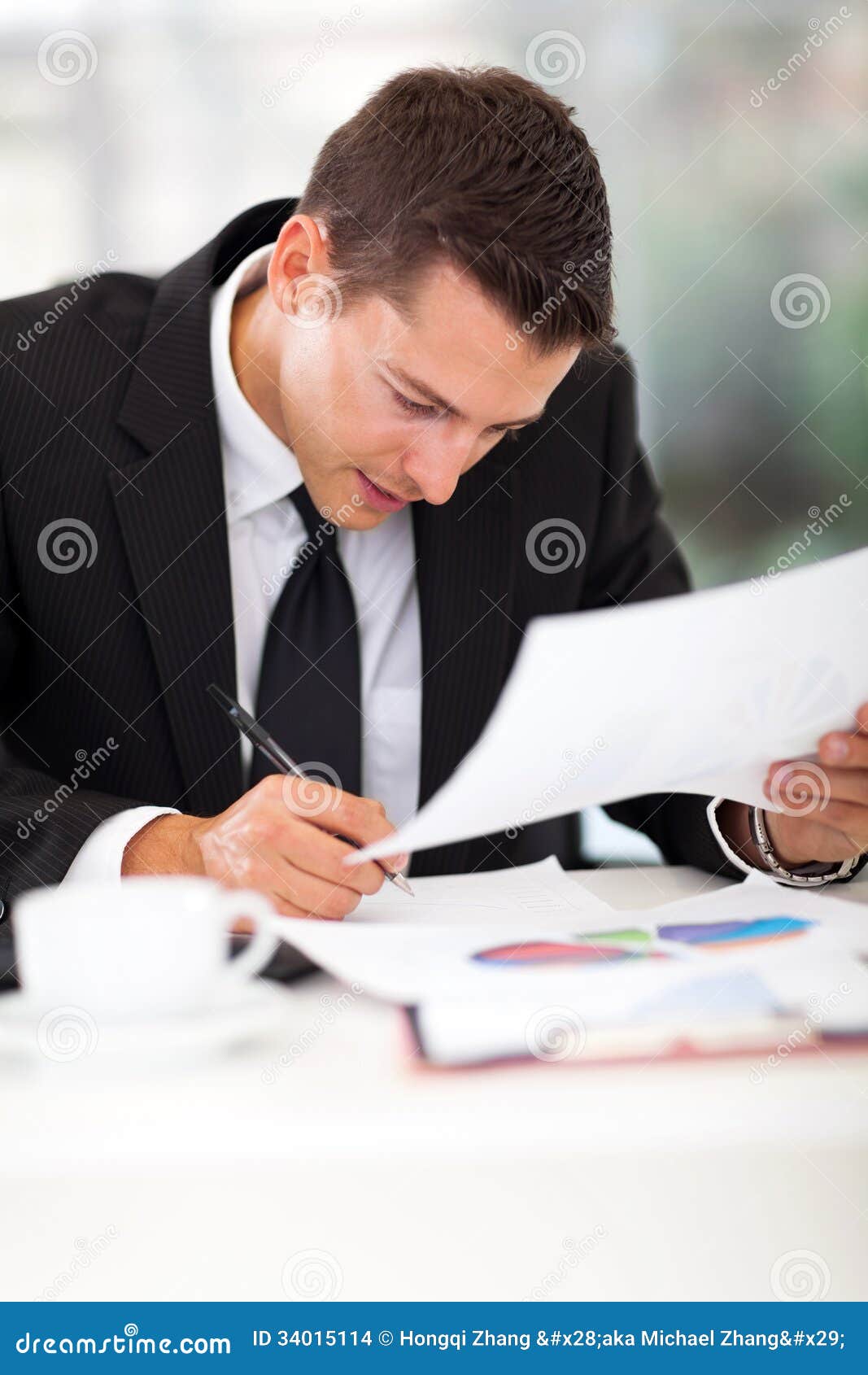 Businessman writing stock photo. Image of handsome, professional - 34015114