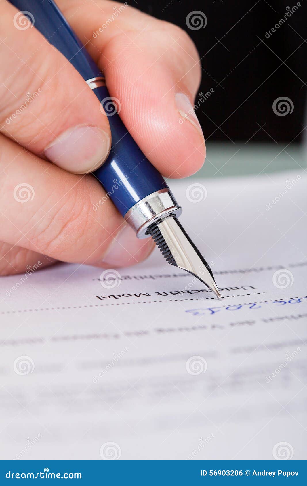 Businessman Writing with Ink Pen Stock Photo - Image of manager ...