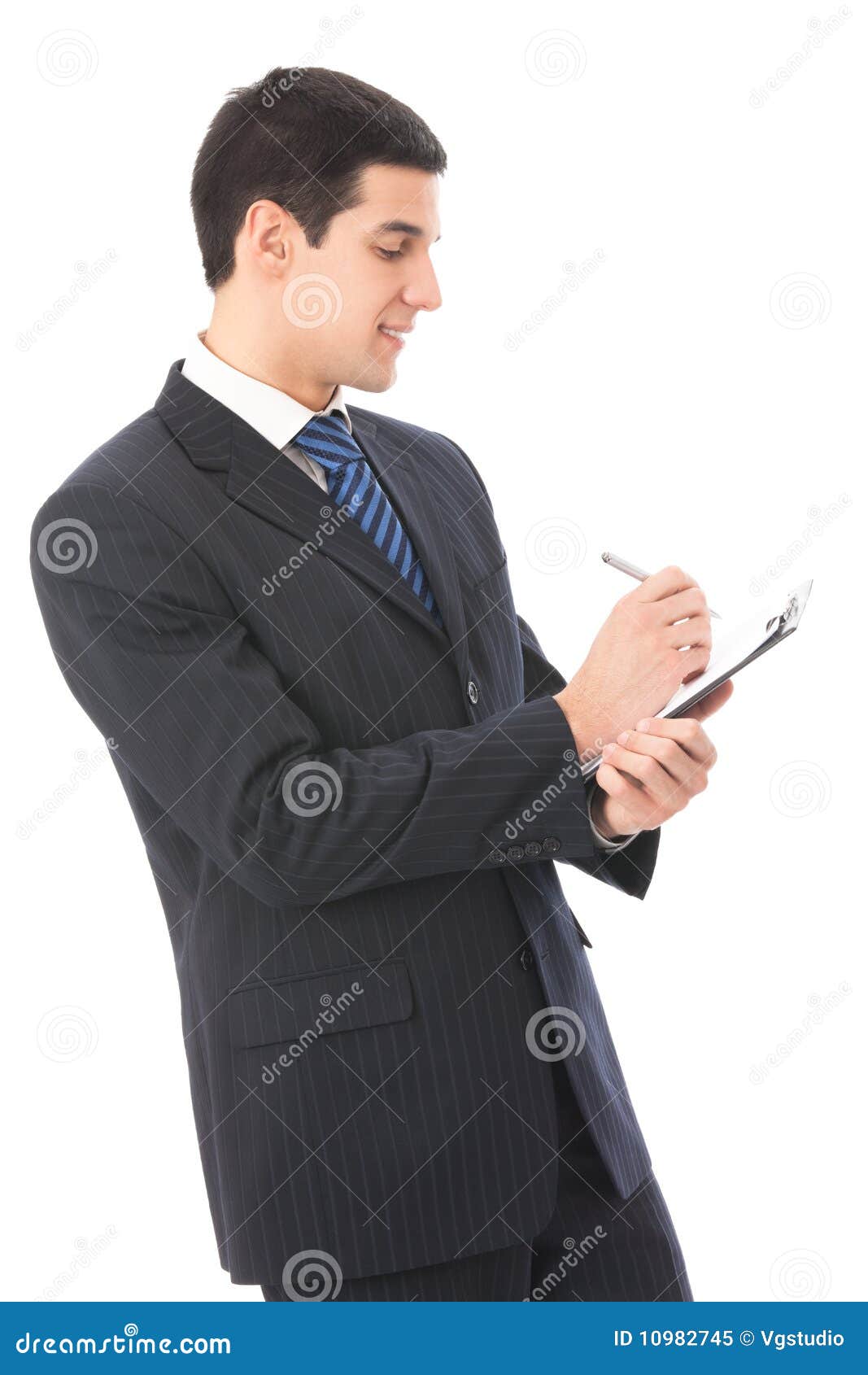 Businessman Writing, Isolated Stock Image - Image of student, person ...