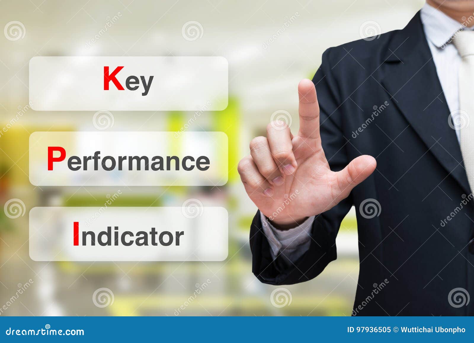 Businessman Writing Key Performance Indicator KPI Stock Image - Image ...