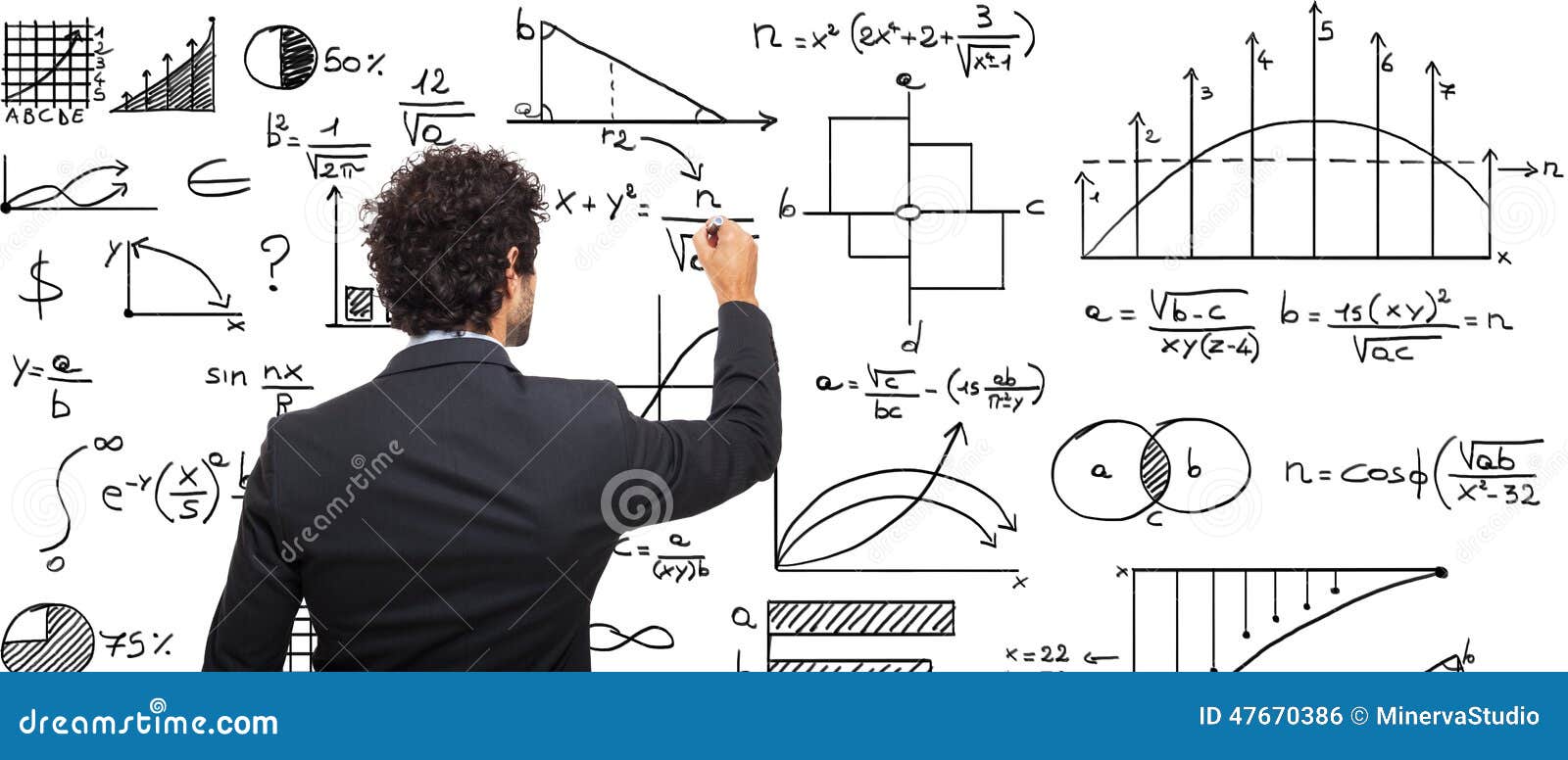 Businessman Writing Math Formulas Stock Photo - Image of plan, hand ...