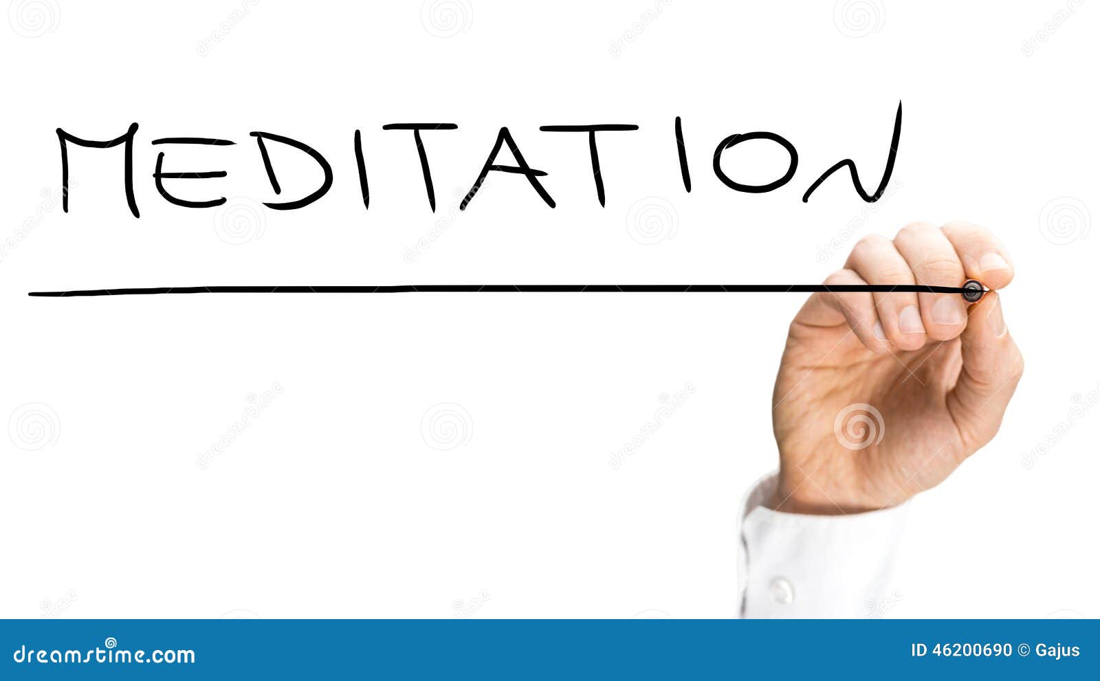Businessman Writing Meditation with a Black Marker Stock Photo - Image ...