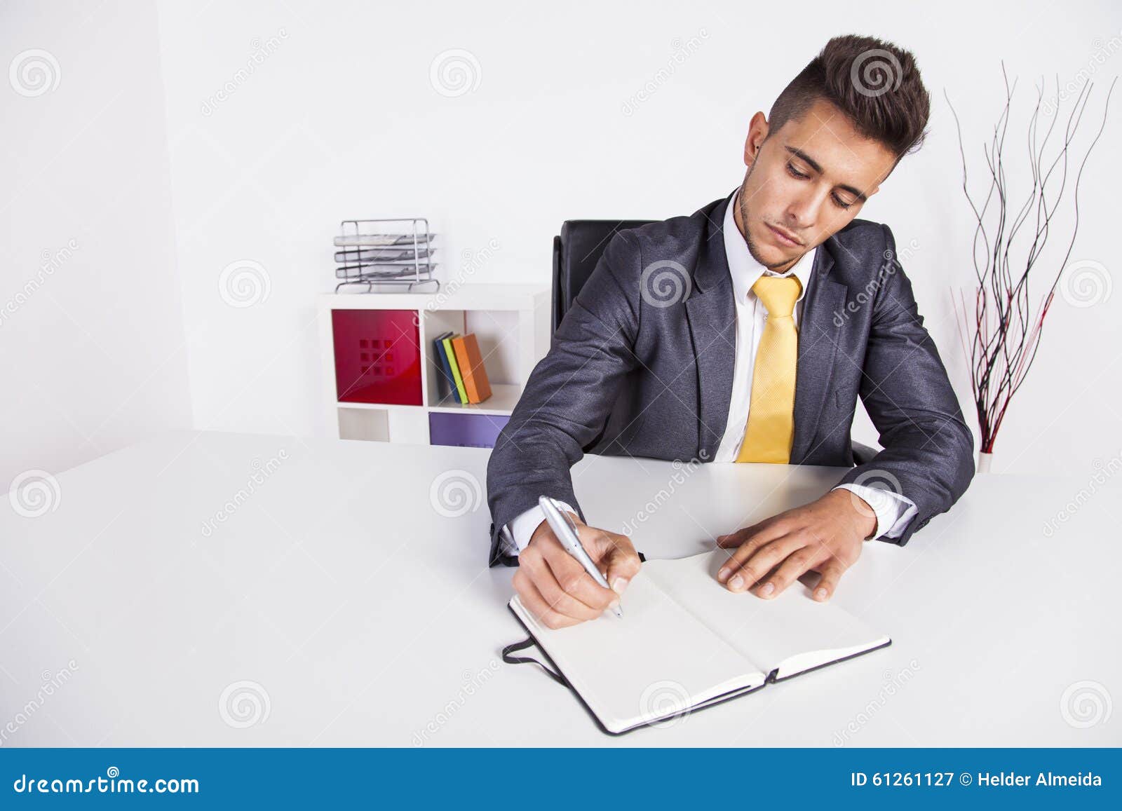 Businessman Writing on the Notepad Stock Image - Image of concept ...